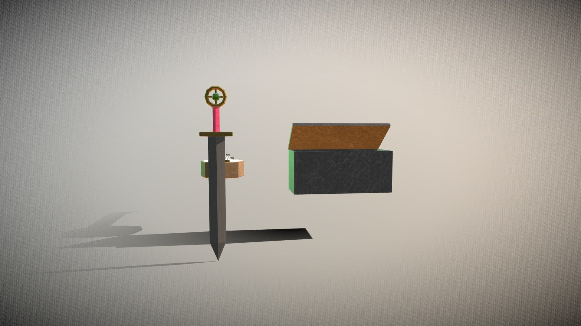Knight Sword, Banjo, and Potion Chest - Download Free 3D model by Delta ...