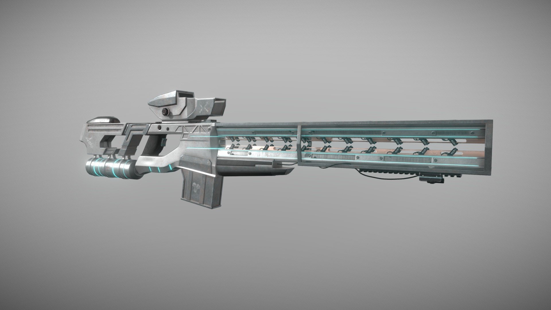 sci-fi railgun - 3D model by Lordies [b19ae55] - Sketchfab