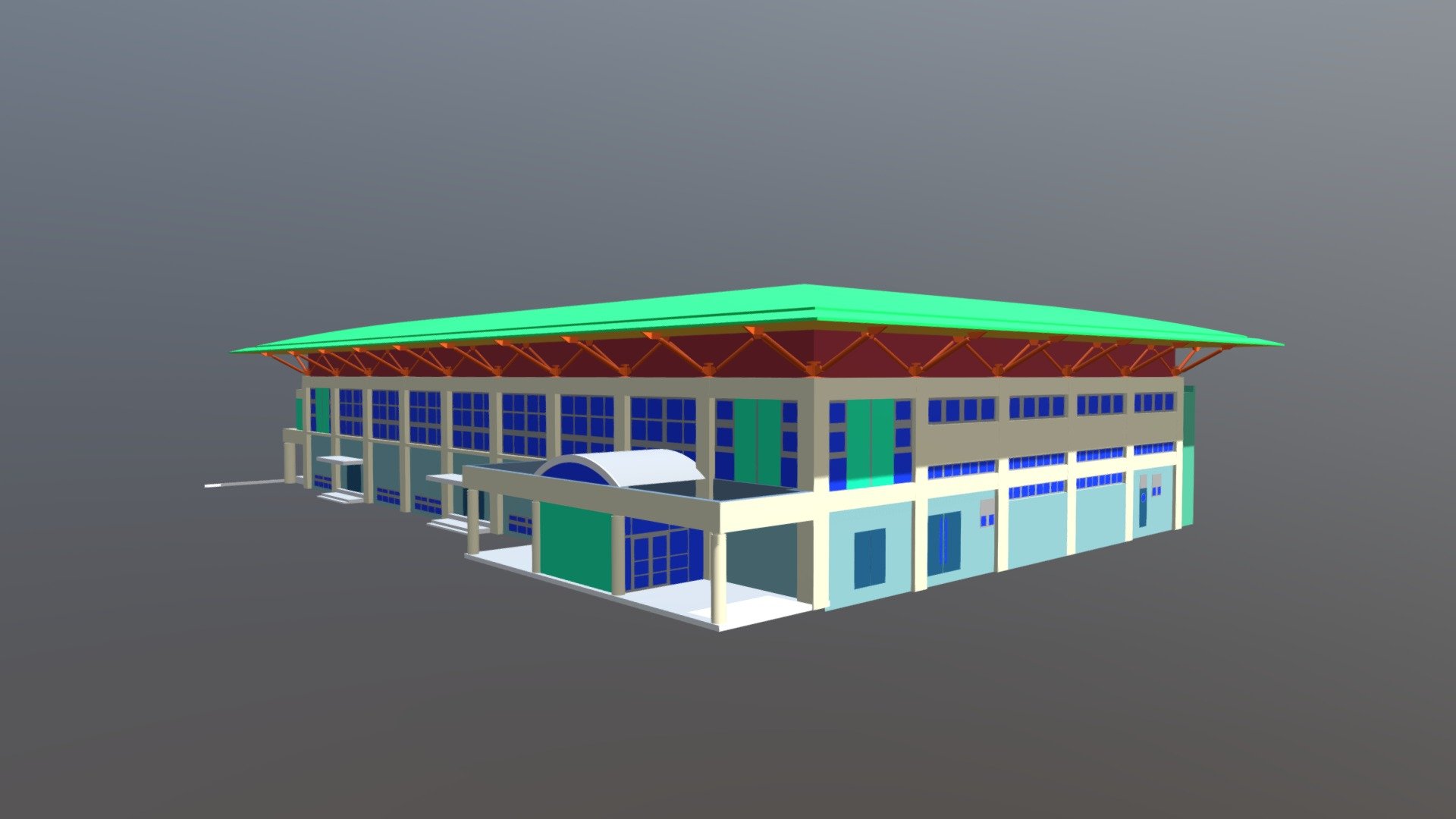 School gymnasium - 3D model by has [b1a0ef0] - Sketchfab