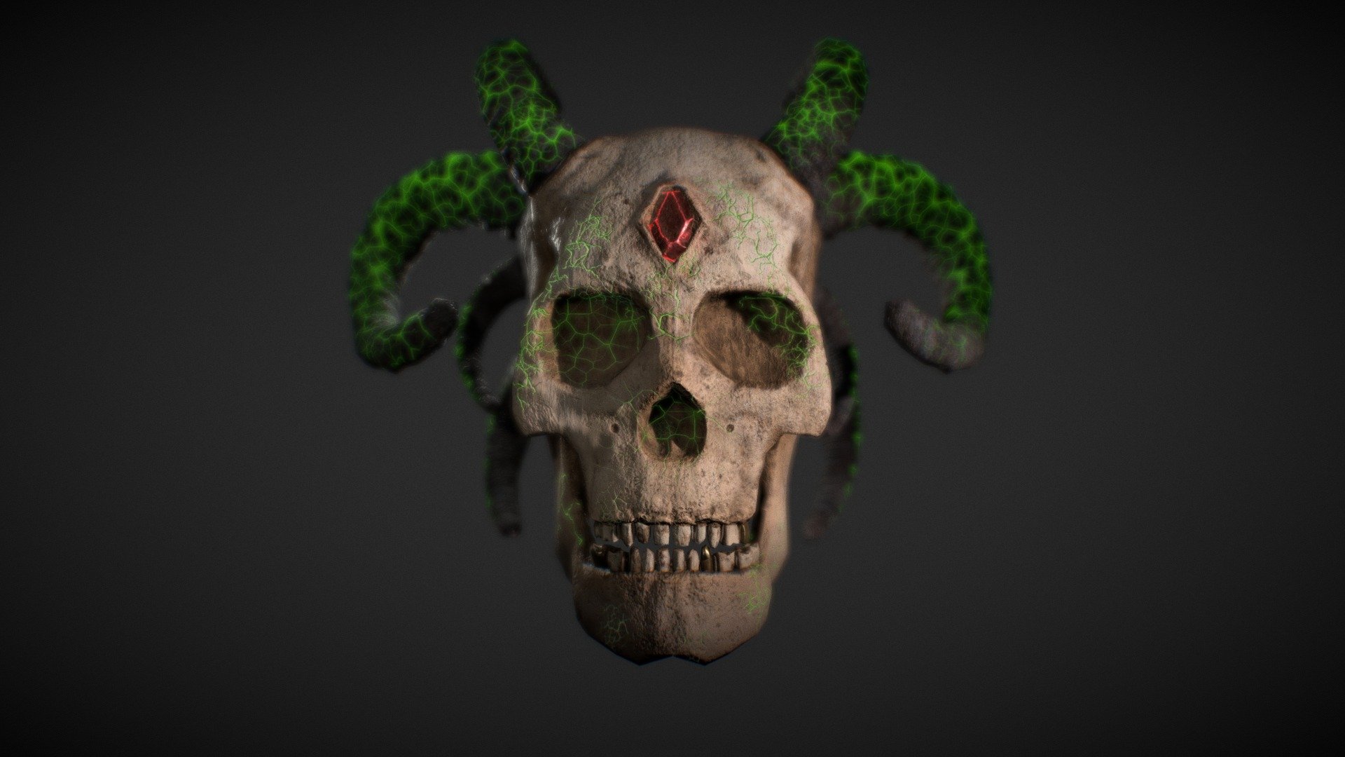 Demoniac Skull with Horns ( Real Time ) - 3D model by CorteelJustin ...