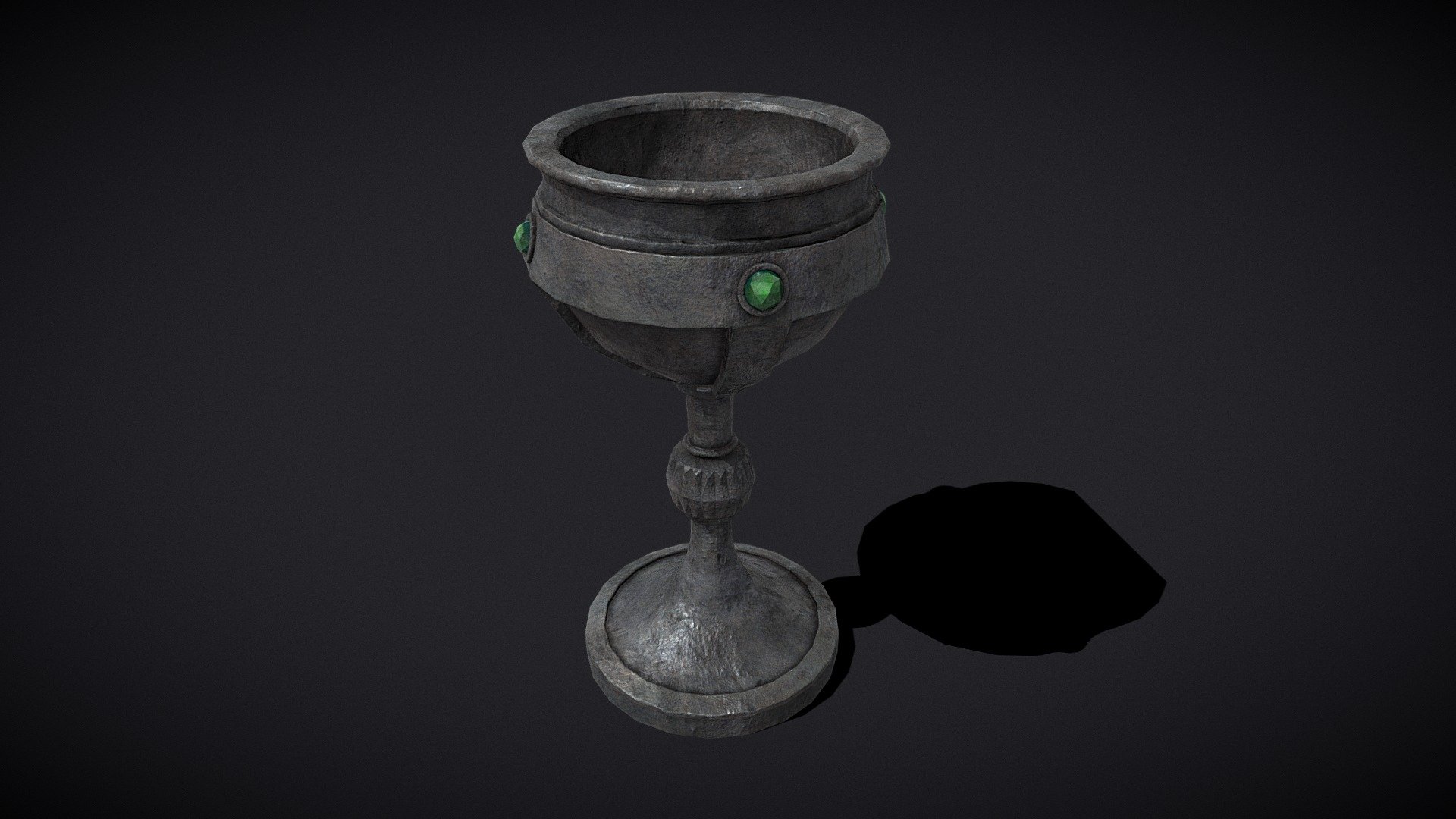 Medieval Iron Emerald Goblet - Buy Royalty Free 3D model by ...