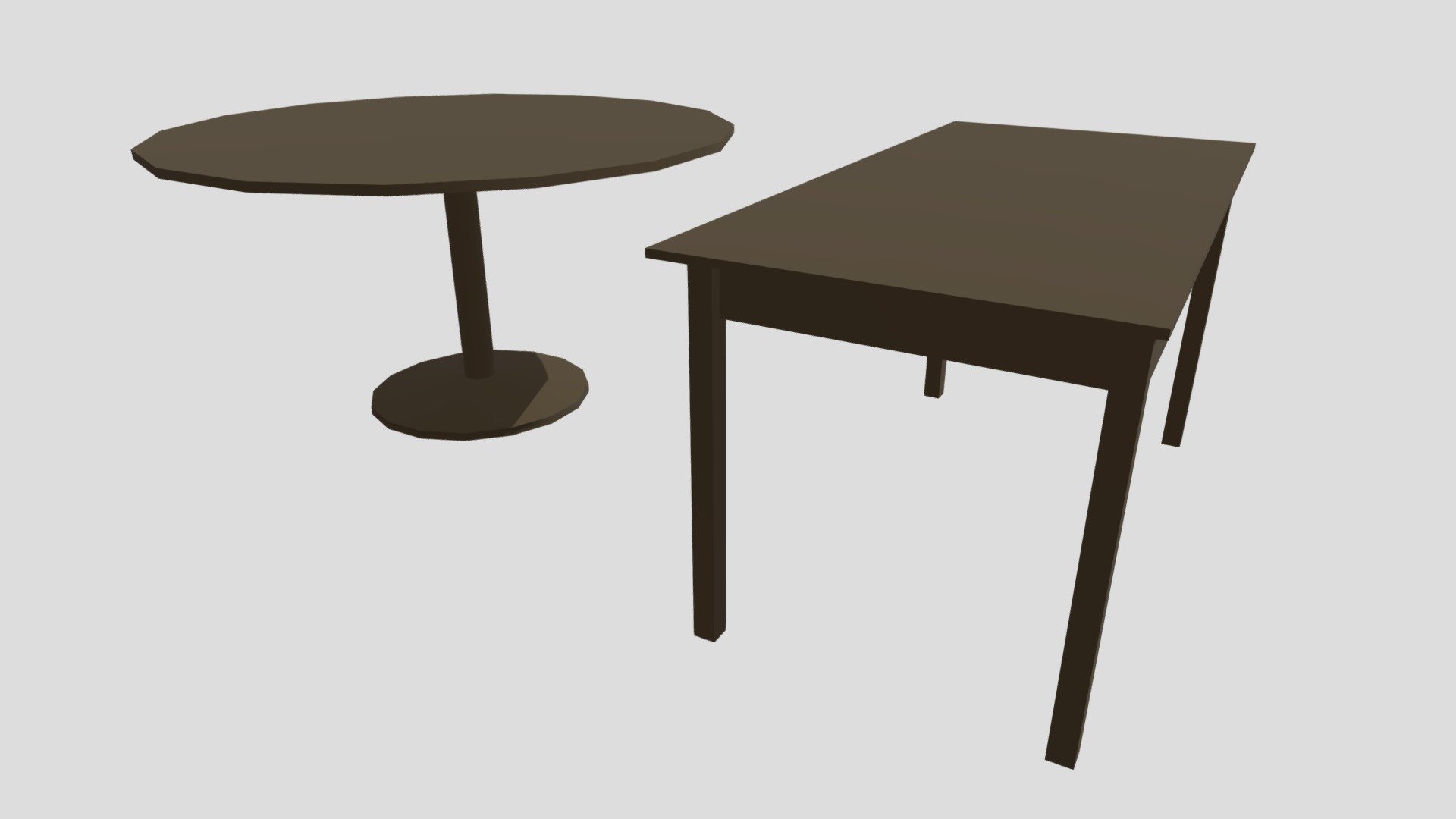round and rectangular table - Download Free 3D model by Jampre [b1a5c58 ...