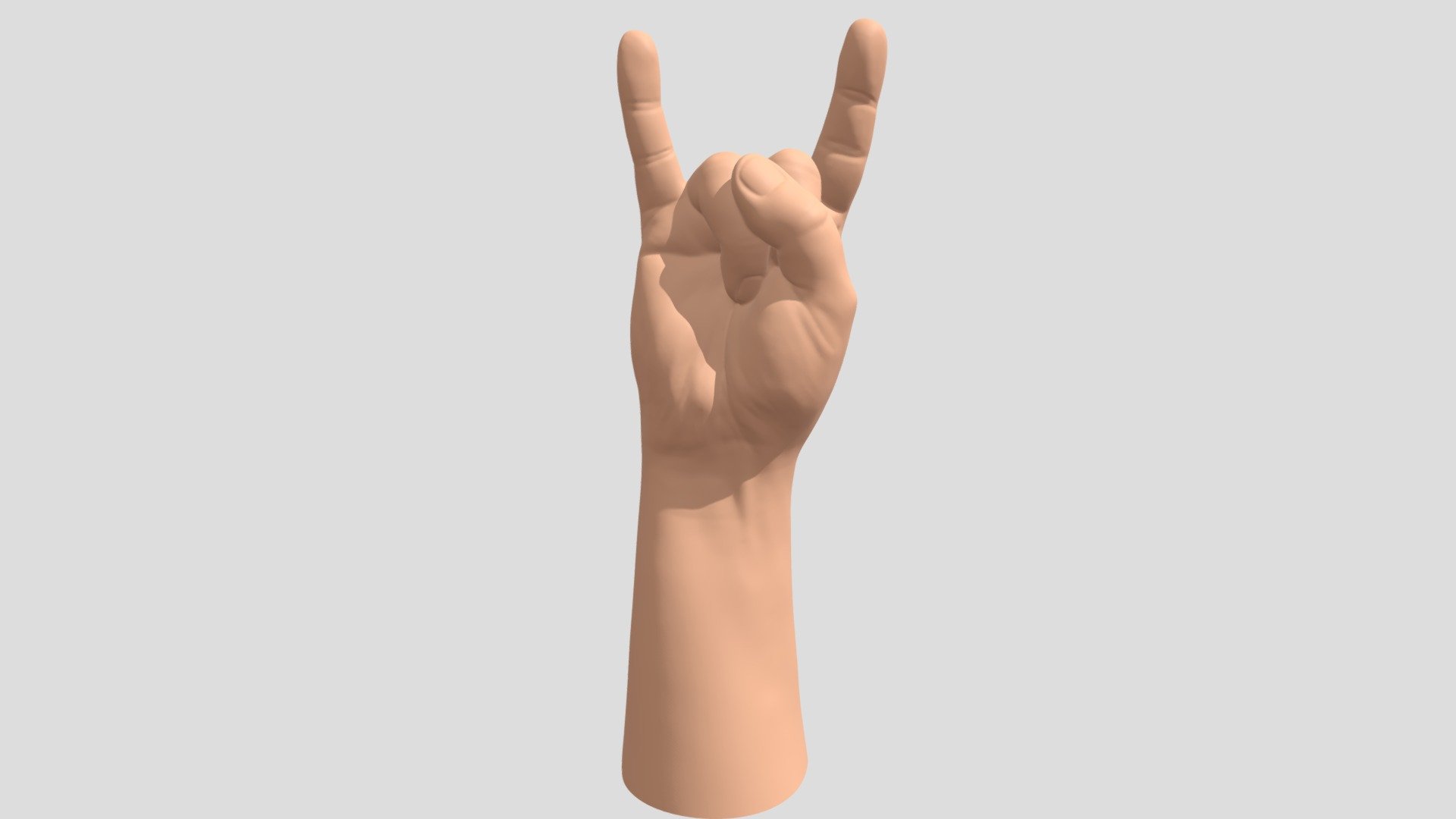 Sign Of The Horns Hand - Buy Royalty Free 3D model by 3Dlab Budapest ...