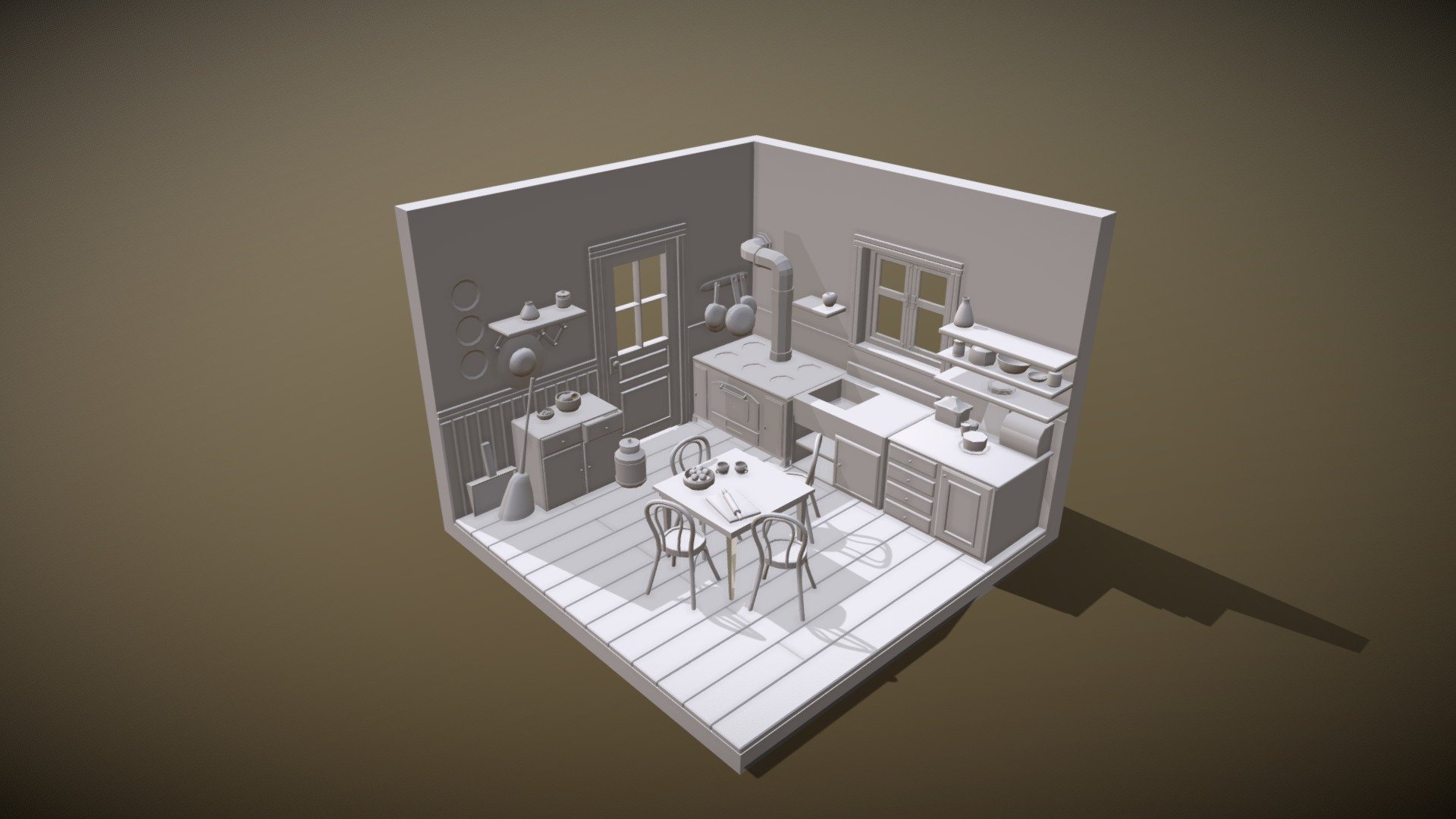 Vintage Kitchen - Download Free 3D model by Tasneem [b1ac6bc] - Sketchfab