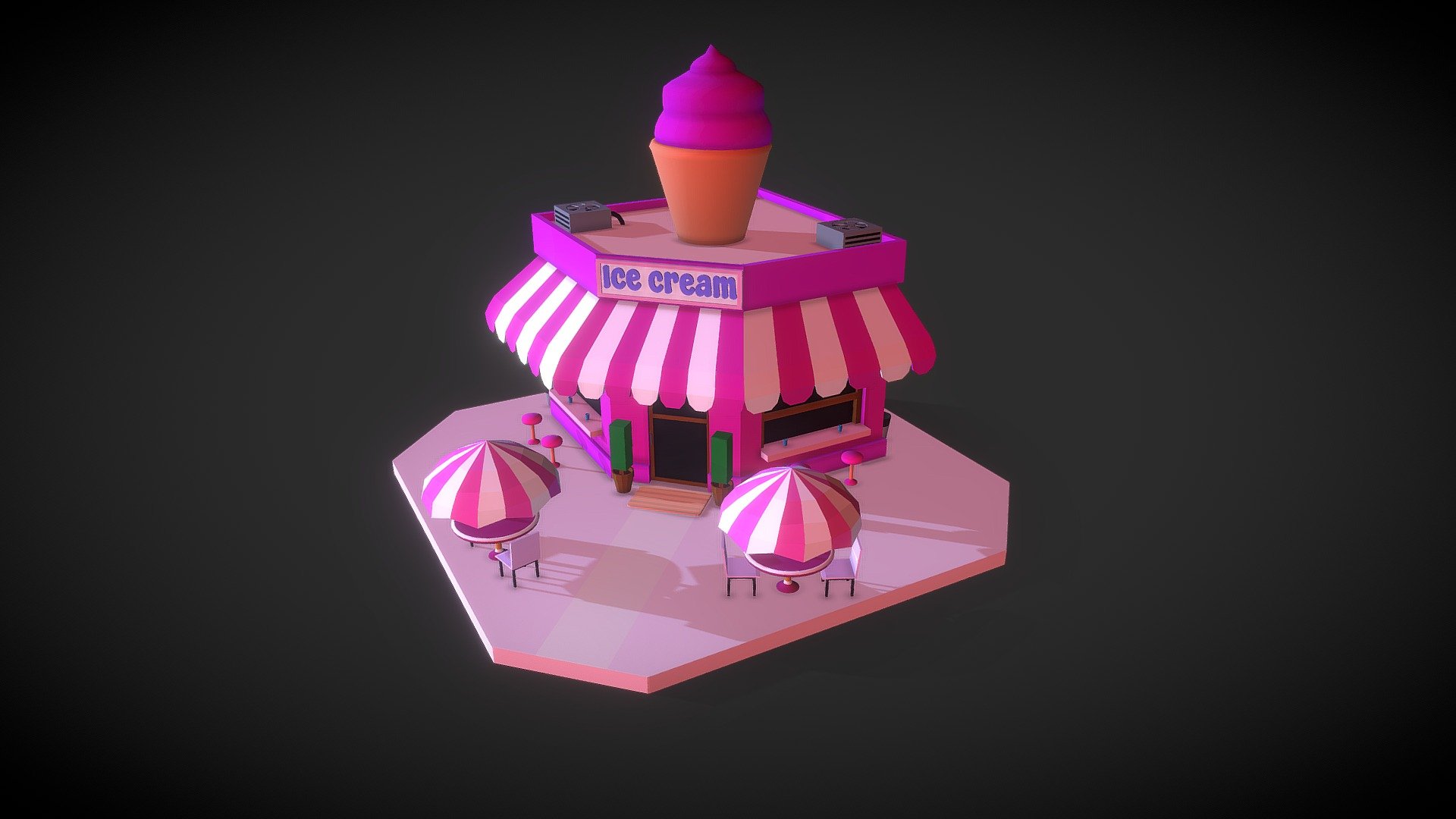 Low Poly Ice Cream - Buy Royalty Free 3D model by NeedLowPoly3D [b1b823d] - Sketchfab Store