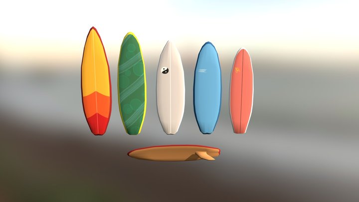 Surfboard 3D models - Sketchfab