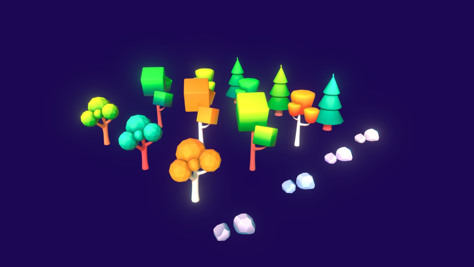 Low Poly Trees Pack - Buy Royalty Free 3D model by Woken_TT (@Adriano ...