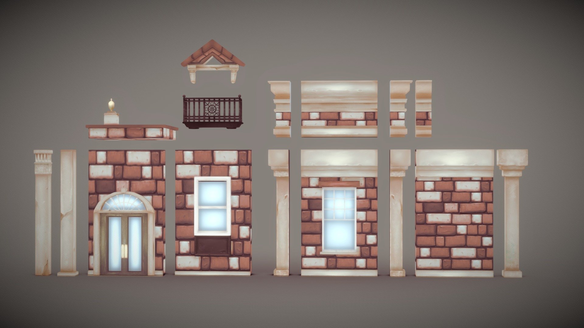 modular brick pieces - 3D model by myochii [b1c92bc] - Sketchfab