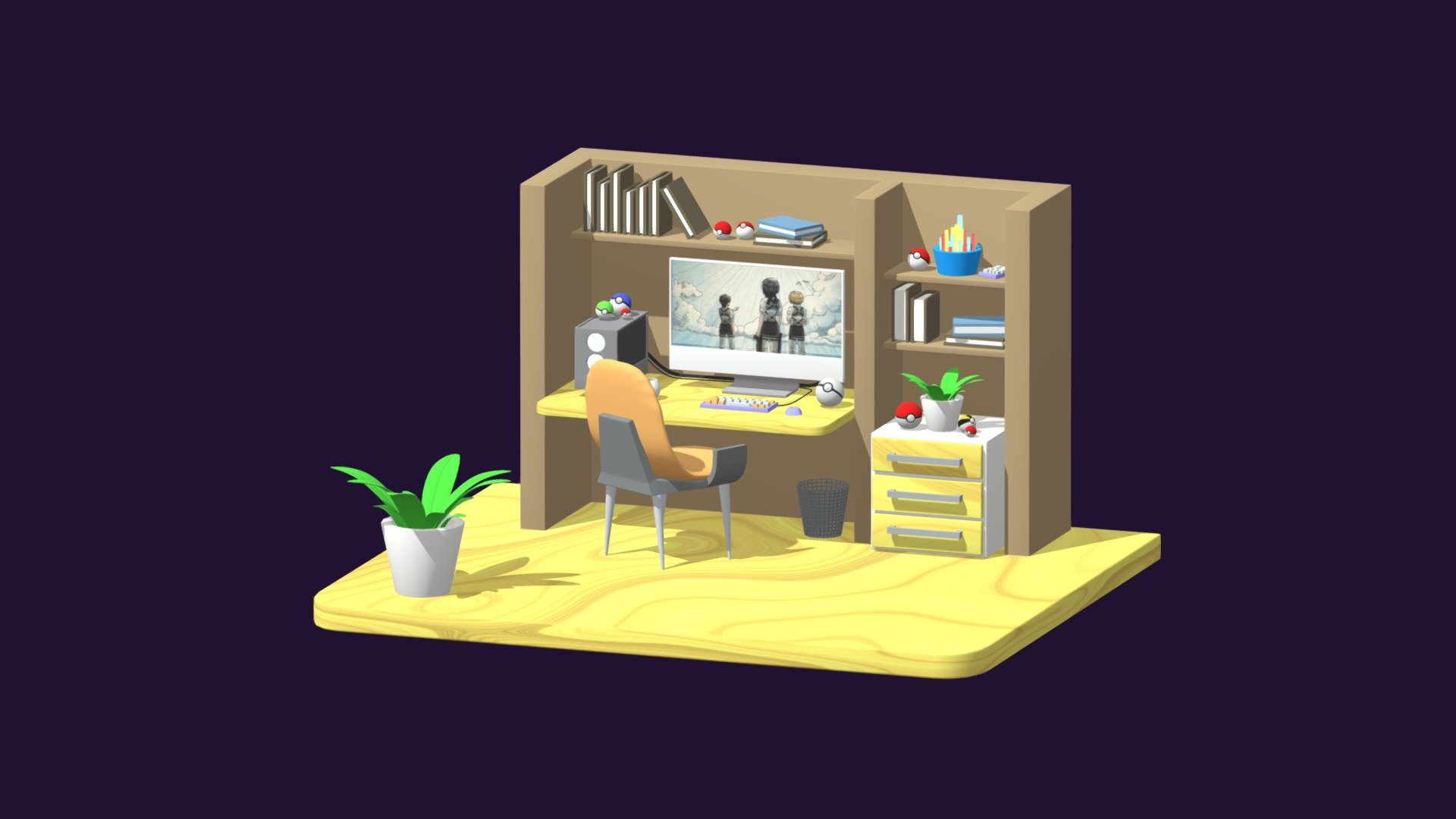 Pokémon Low Poly Pc Setup by @tHeSabasstian - 3D model by tHeSaBasstian ...