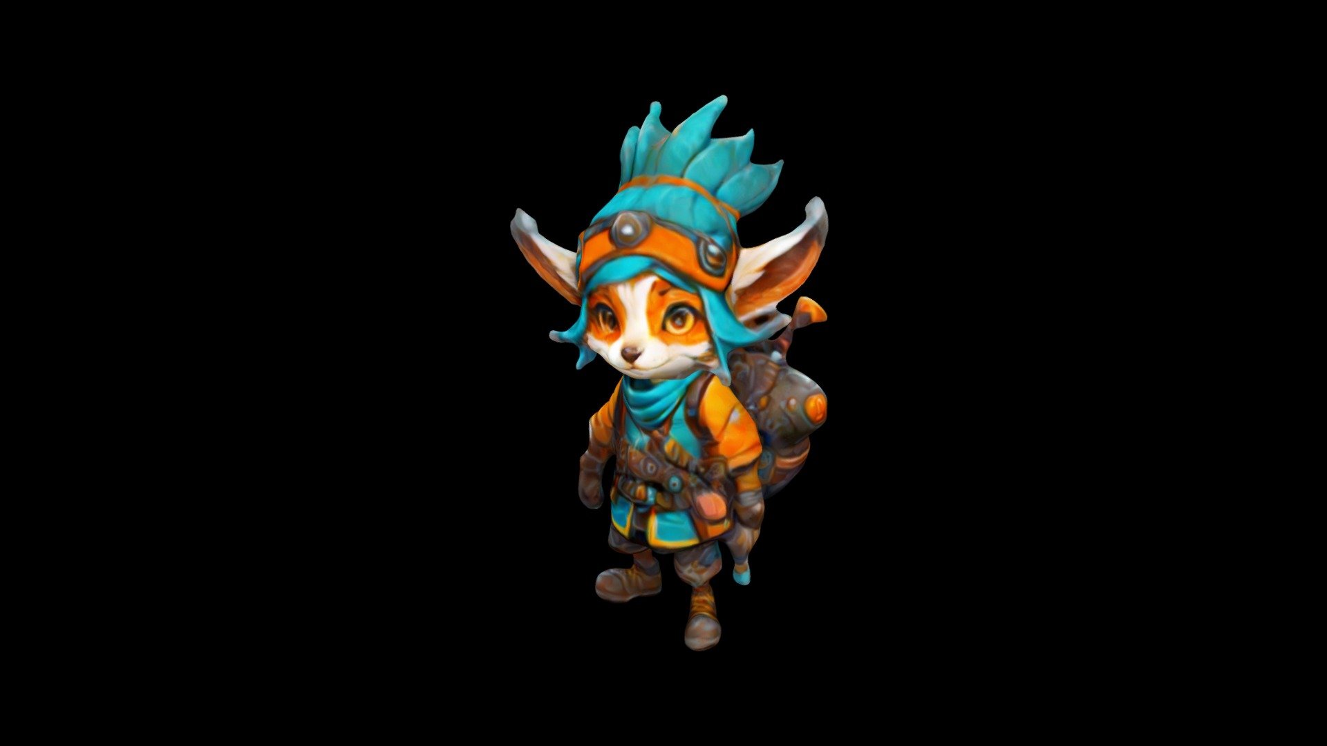 a fox dressed as a traveler the fox is wearing a - Download Free 3D ...