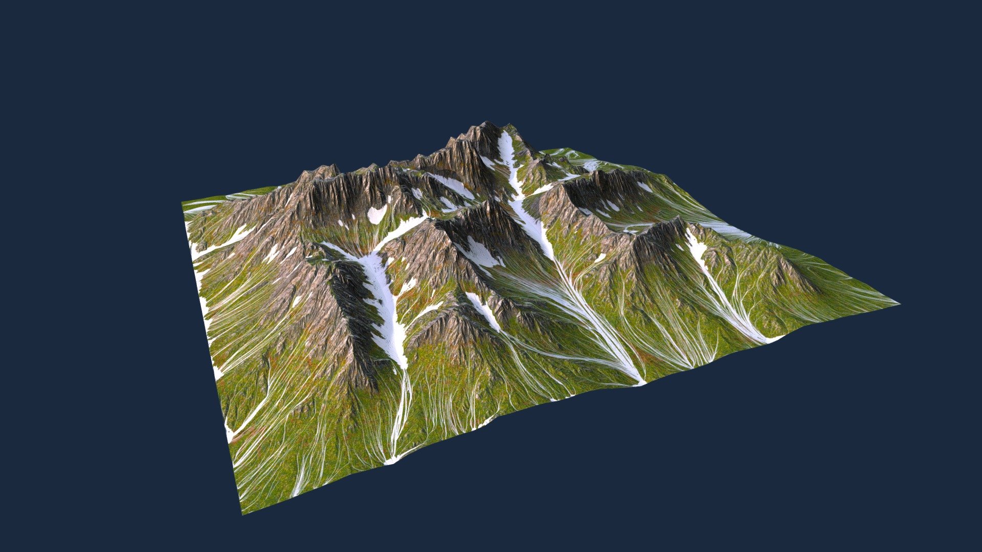 Background Mountain 2 - Low Poly - 3D model by Dario Ban (@NeoWick ...
