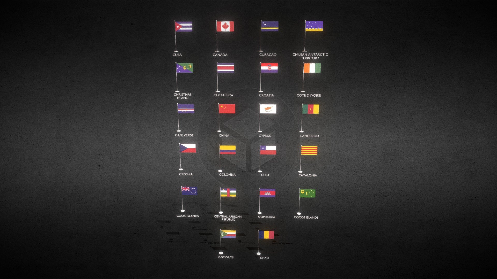 Alphabet " C " Country Flag Pack - Buy Royalty Free 3D model by Digital ...