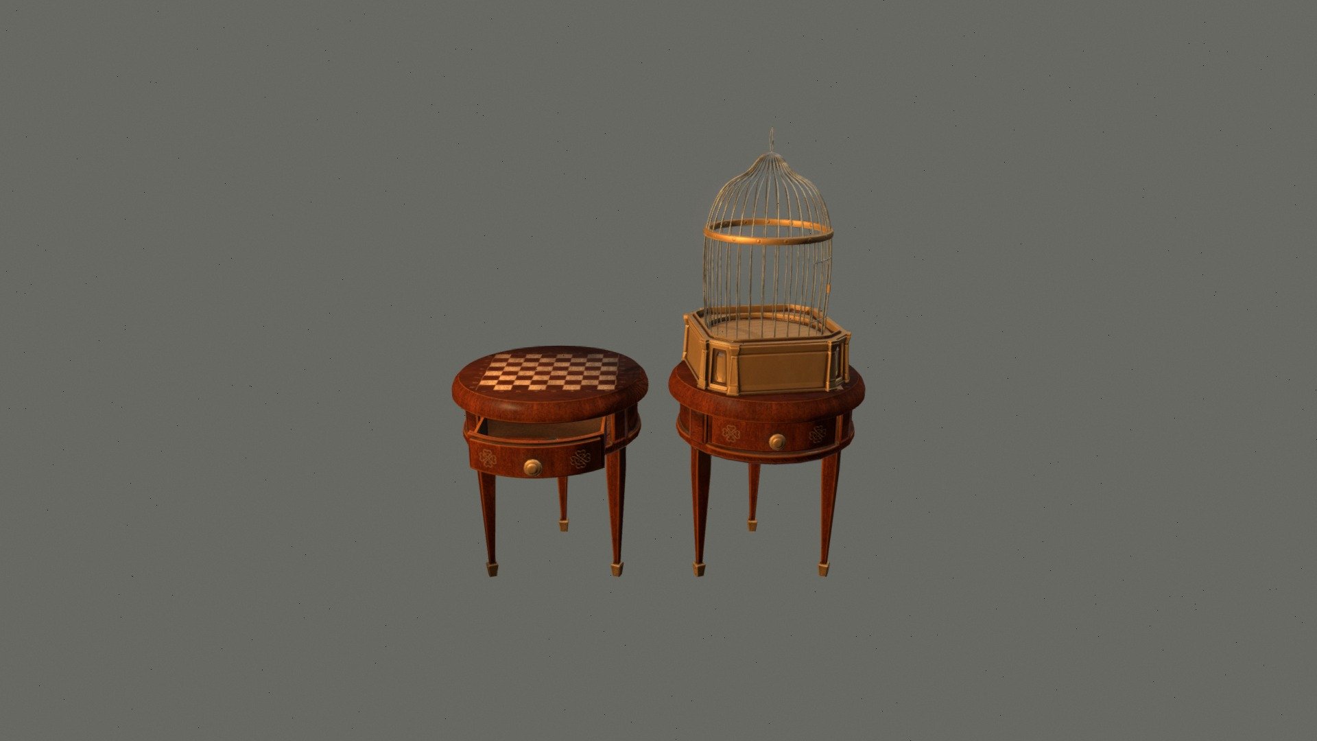 Chessboard Table, cage - Low Poly - 3D model by Kadochnikova [b1e46f9 ...