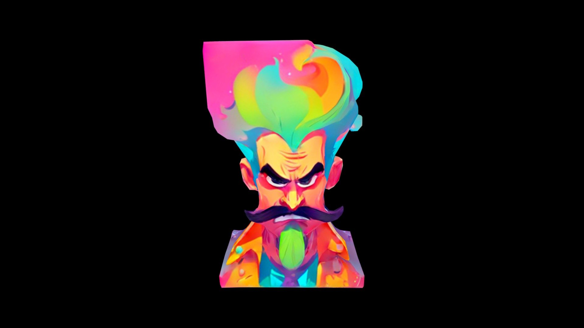 "Joyful Beard A Playful Cartoon Gesture in Red" - Download Free 3D ...