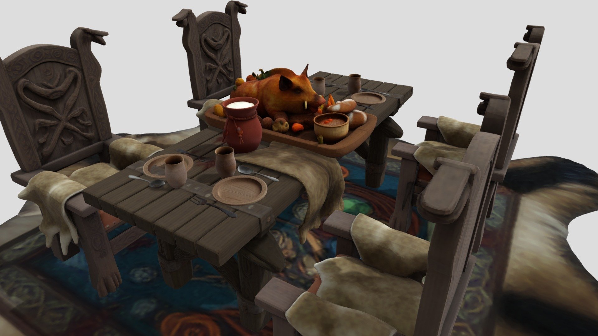 Norse Dining Scene - Download Free 3D model by ecefilms [b1ec7ab ...