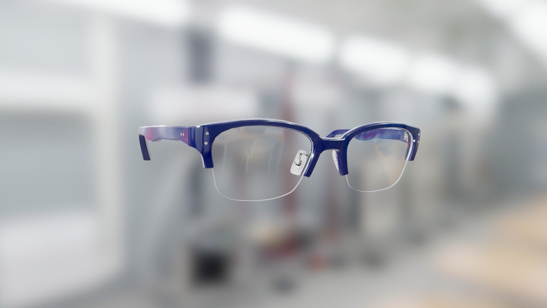 Generic Half-rim Square Glasses (Navy) - 3D model by VirTry Teams ...
