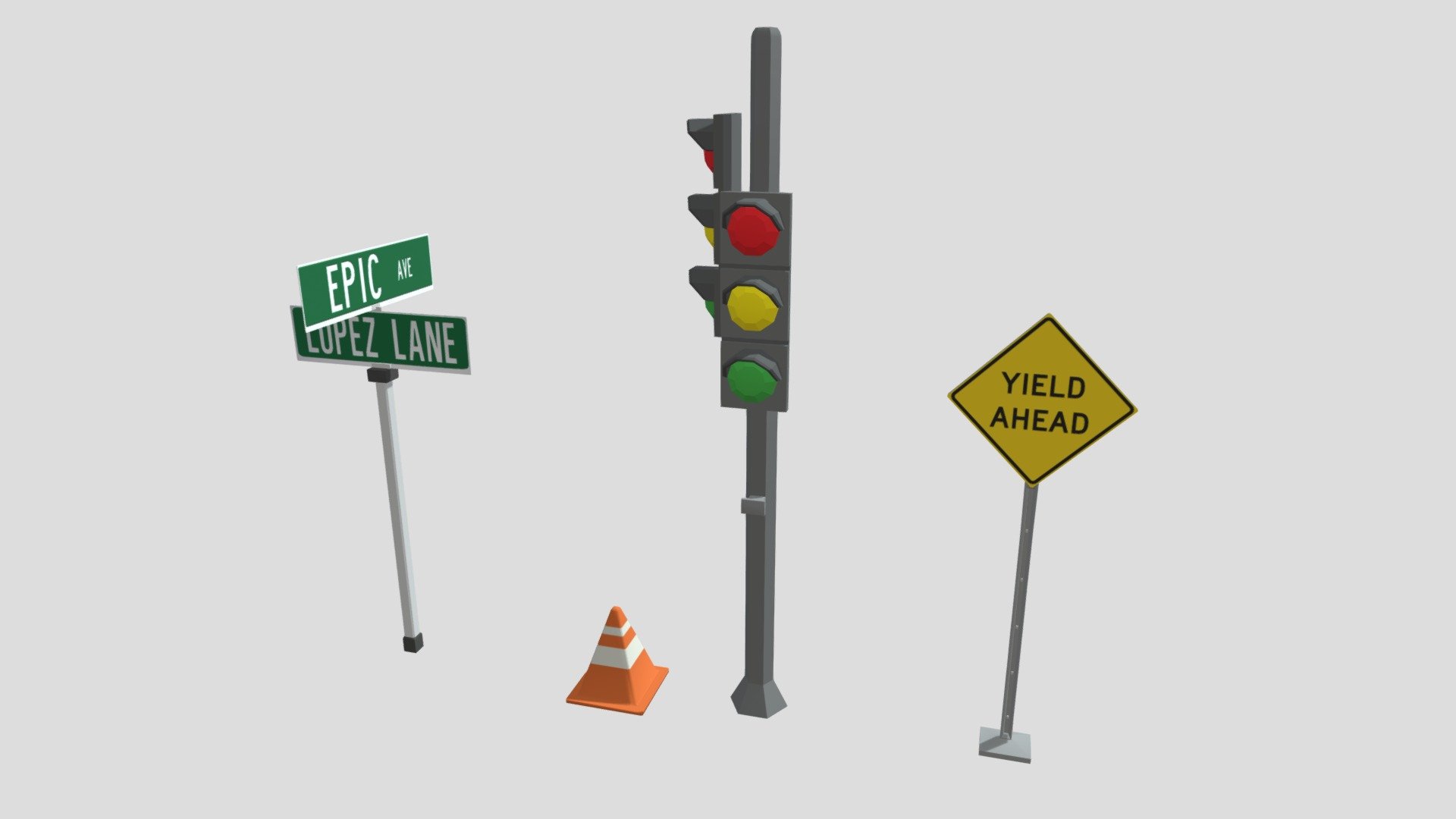 Street assets - Download Free 3D model by kipsville [b1f53f6] - Sketchfab
