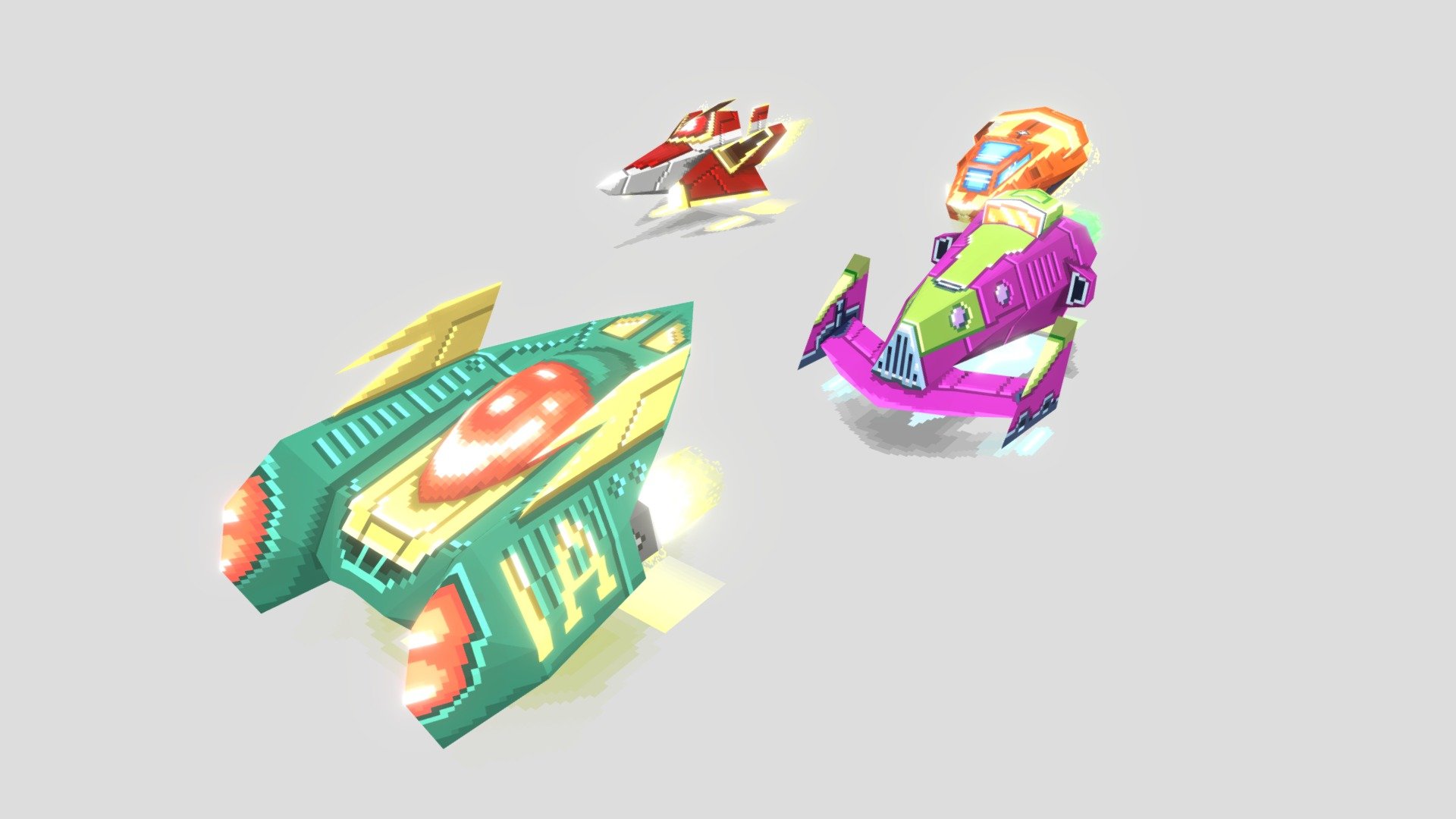Low Poly Pixel Hover Cars (Animation) Part 3 - 3D model by Simon Geisor ...