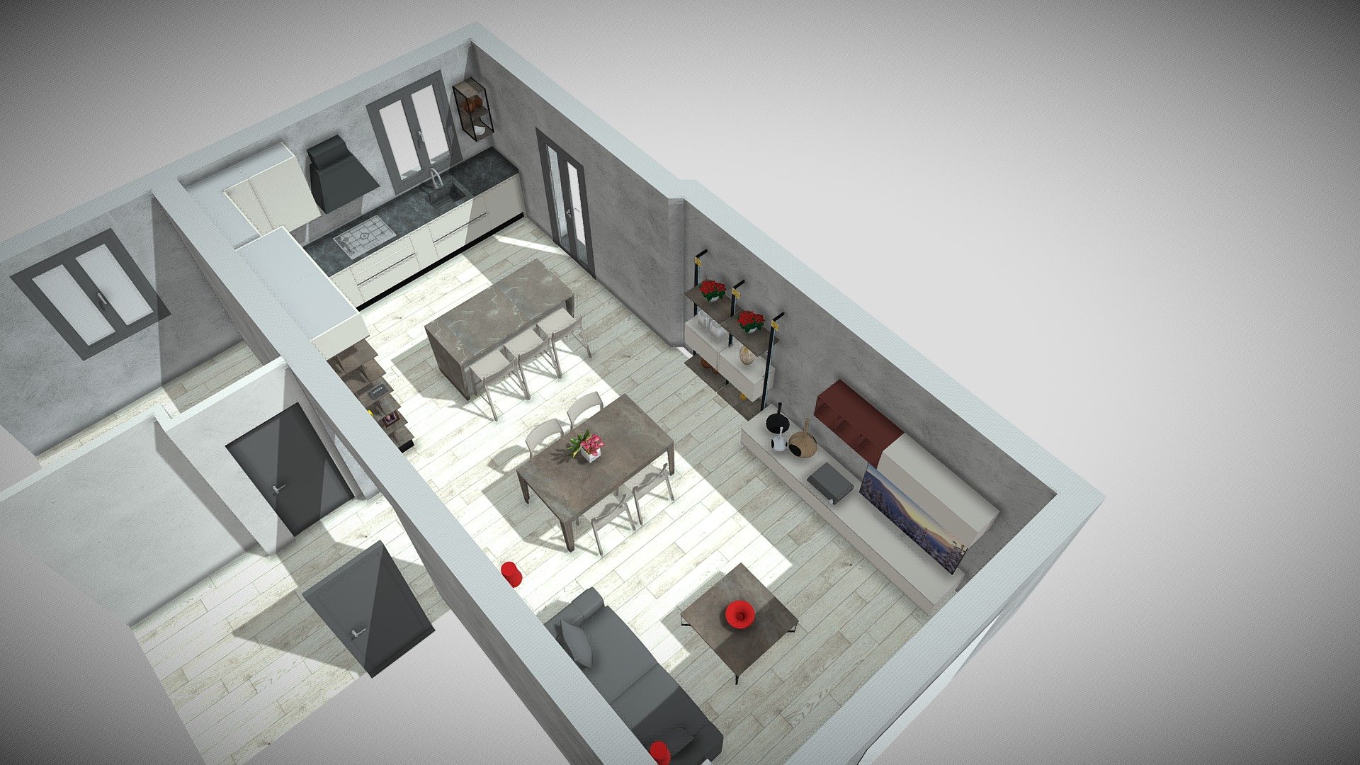 Kitchen & Living coloured - I'm Back!! :-) - Download Free 3D model by ...