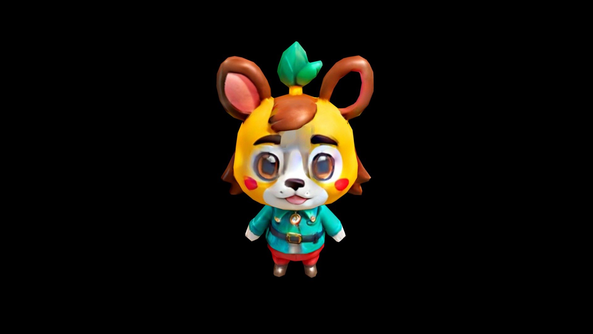 A cute animal crossing character stands in a pos - Download Free 3D ...
