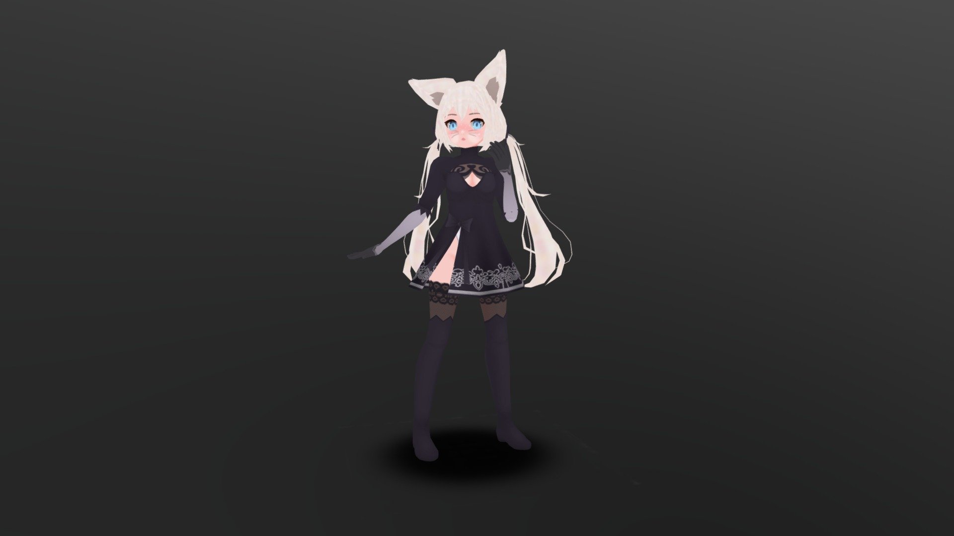 2B neko - 3D model by r2cute (@lily-chili) [b20294f] - Sketchfab