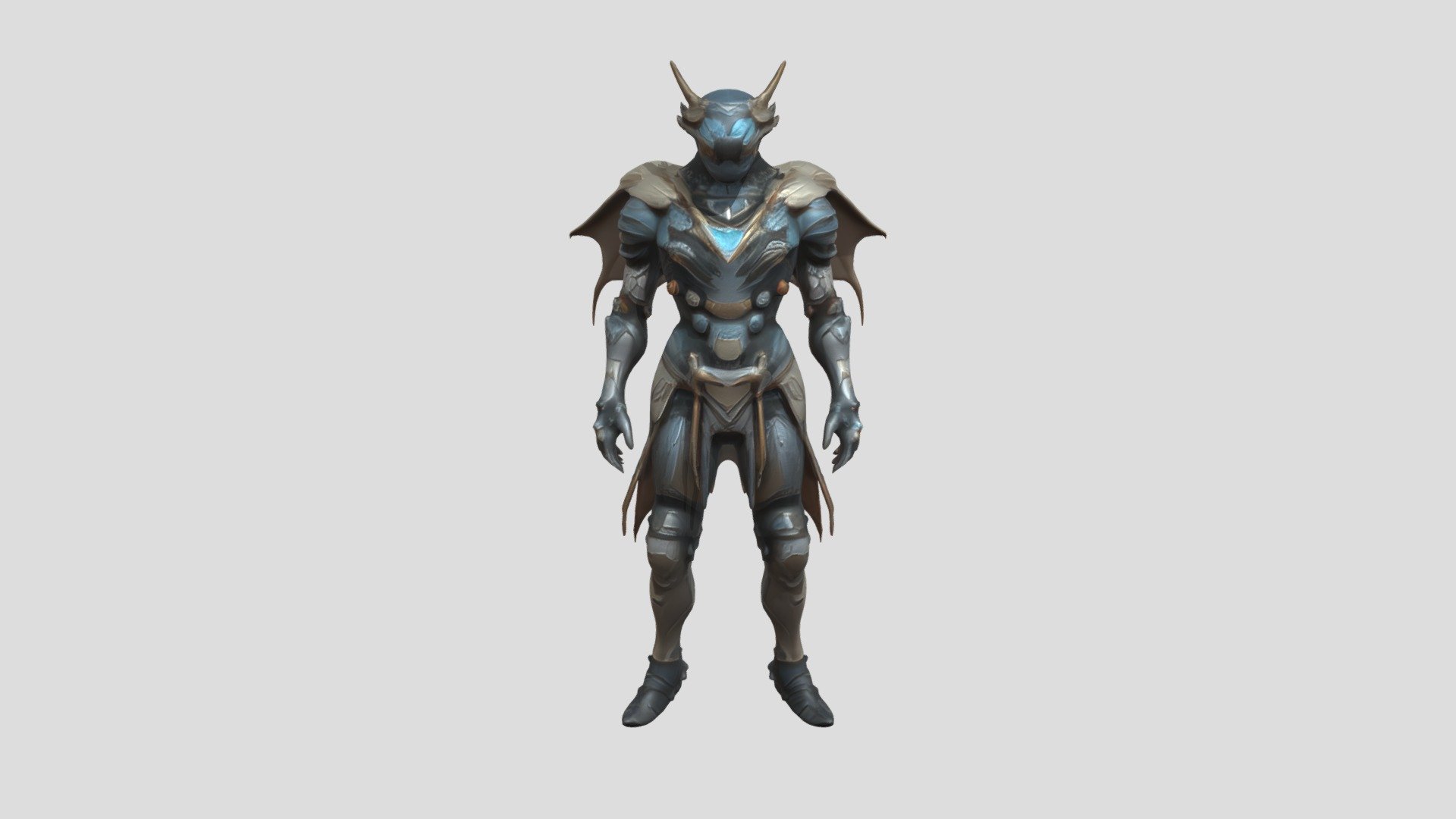armored humanoid with dragon features - 3D model by LeoMenk (@329709715 ...