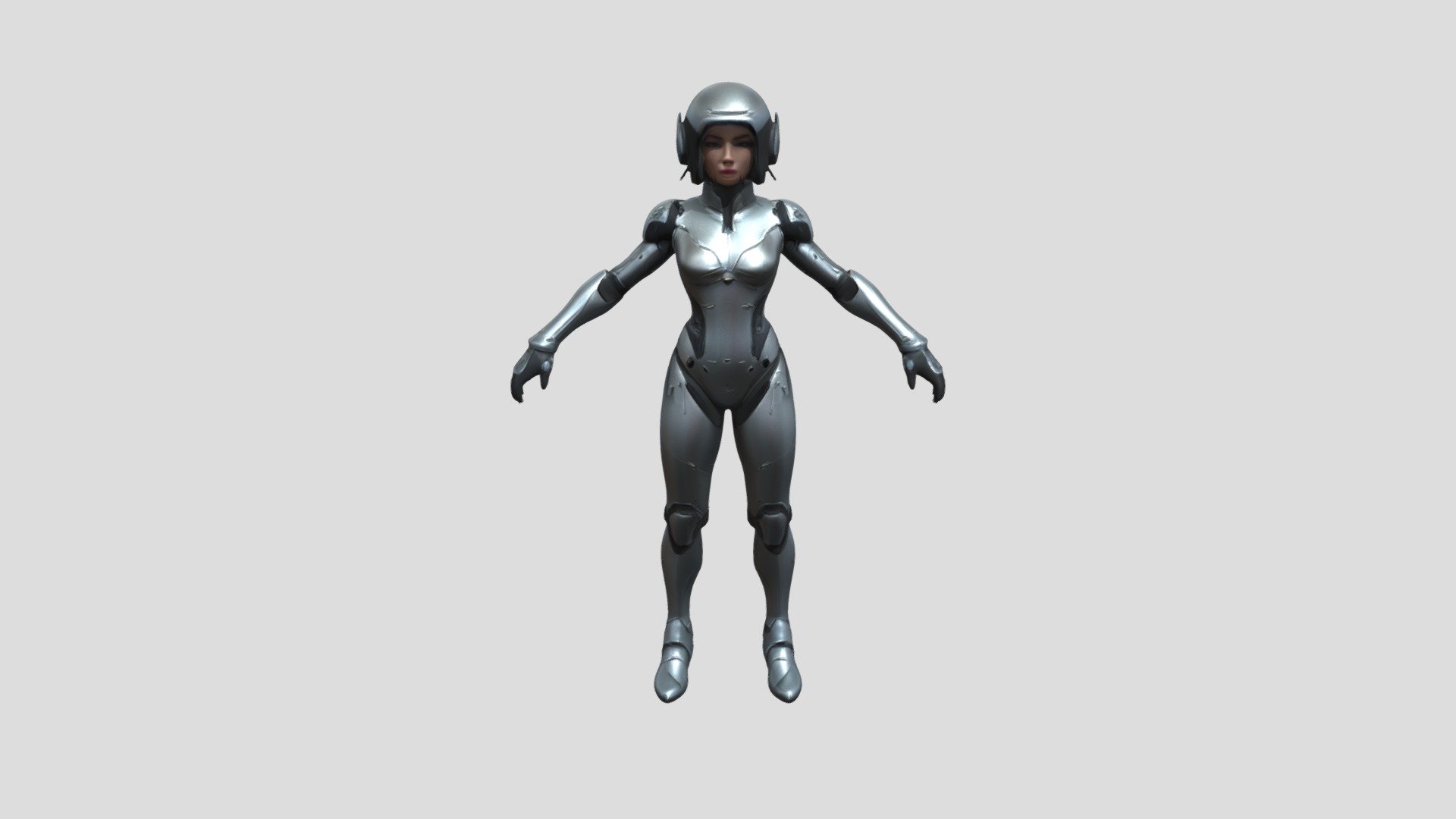 Futuristic humanoid female anime cyborg Alita - Download Free 3D model ...