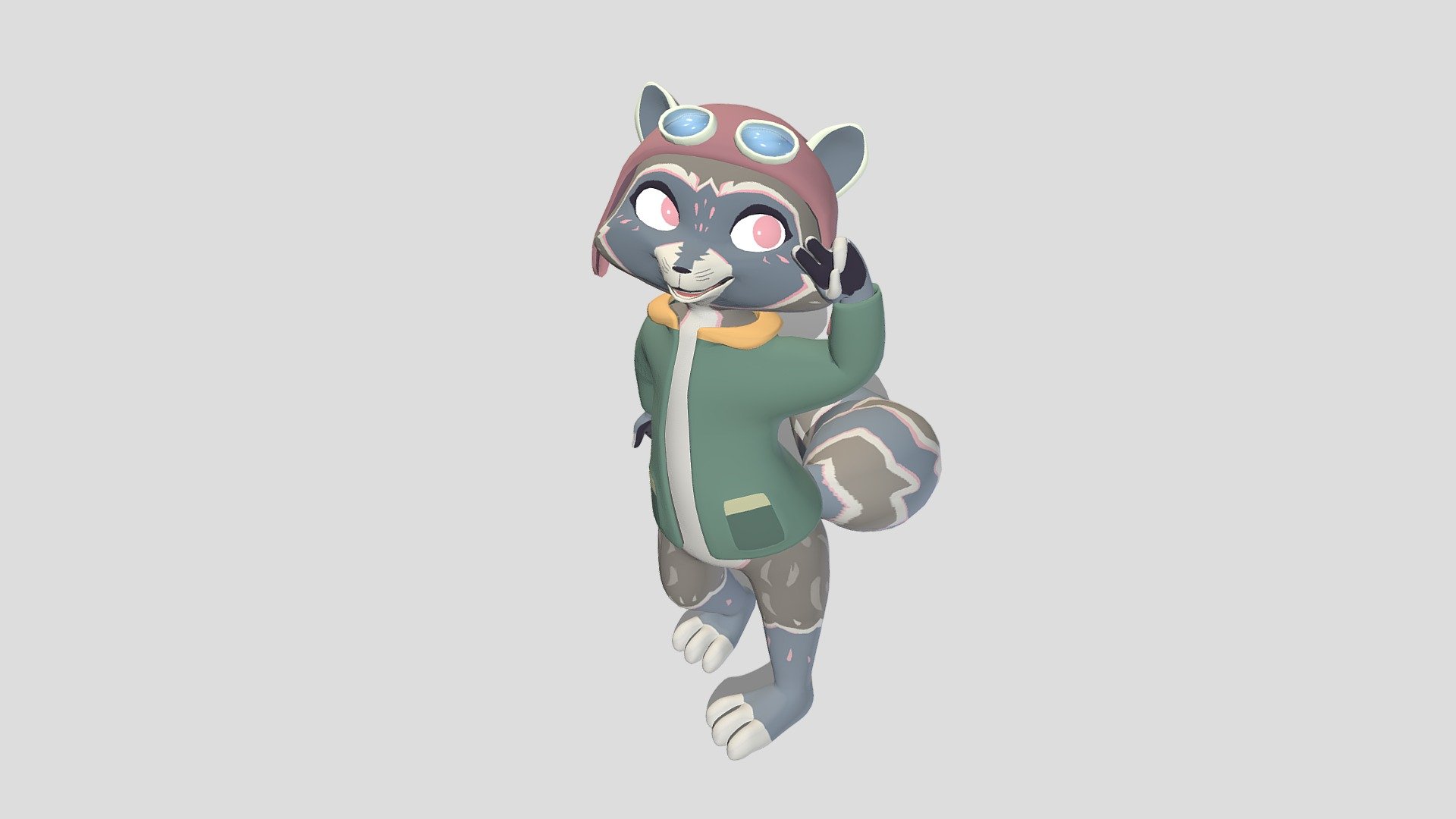 Ace pilot Storm raccoon - 3D model by birdbotbleeps [b215c5f] - Sketchfab