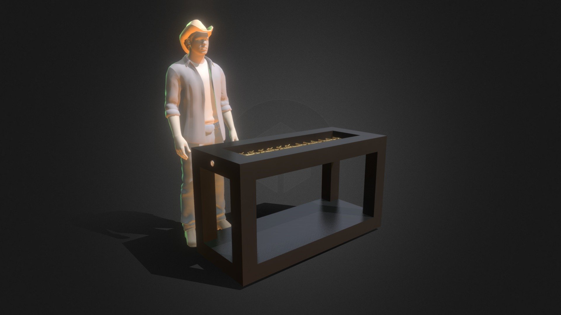 32in x76in x 42in Canyon Fire Table - 3D model by Montana Fire Pits ...