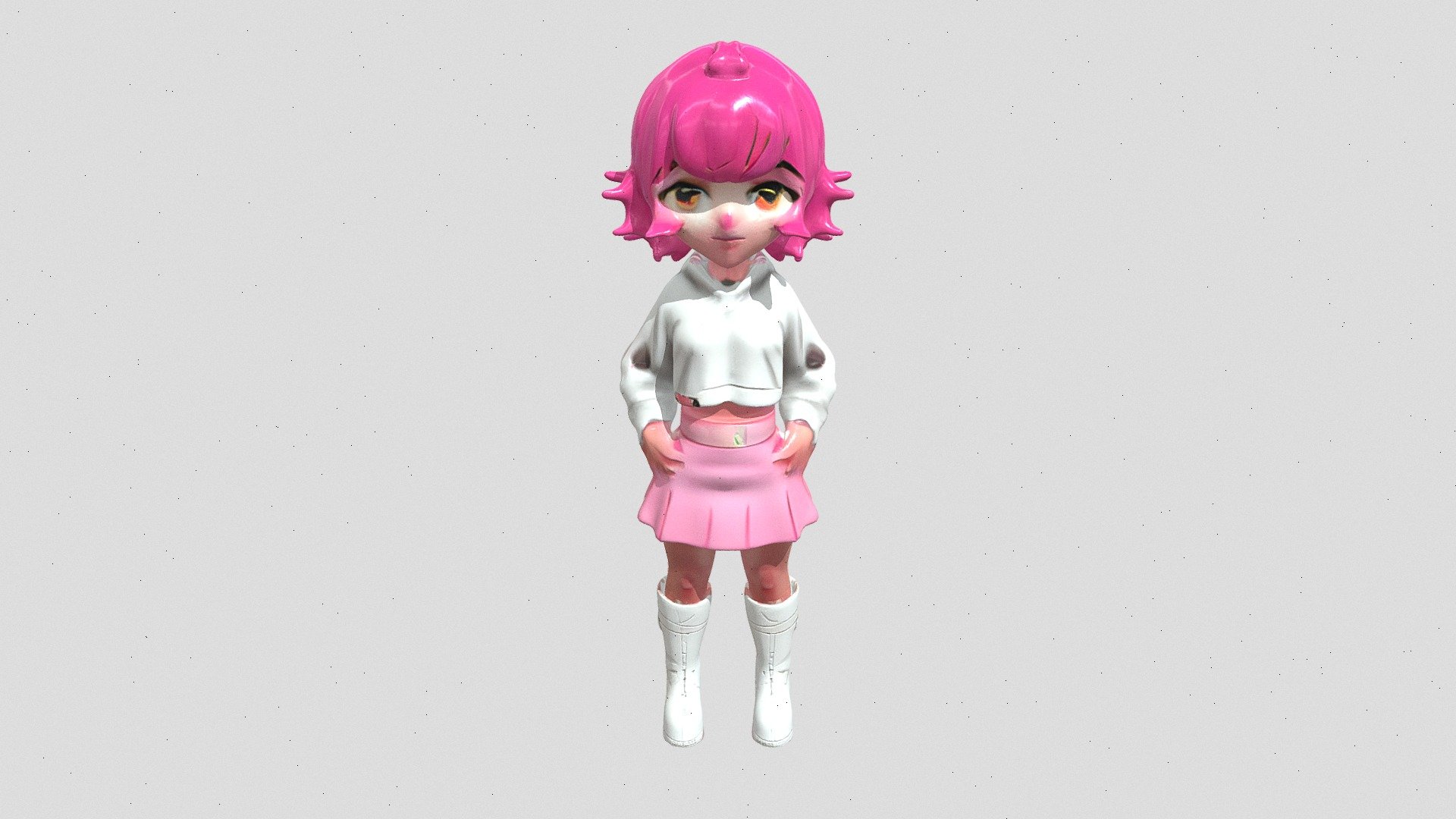 Girl with pink hair (AI generated) - Download Free 3D model by Emm ...