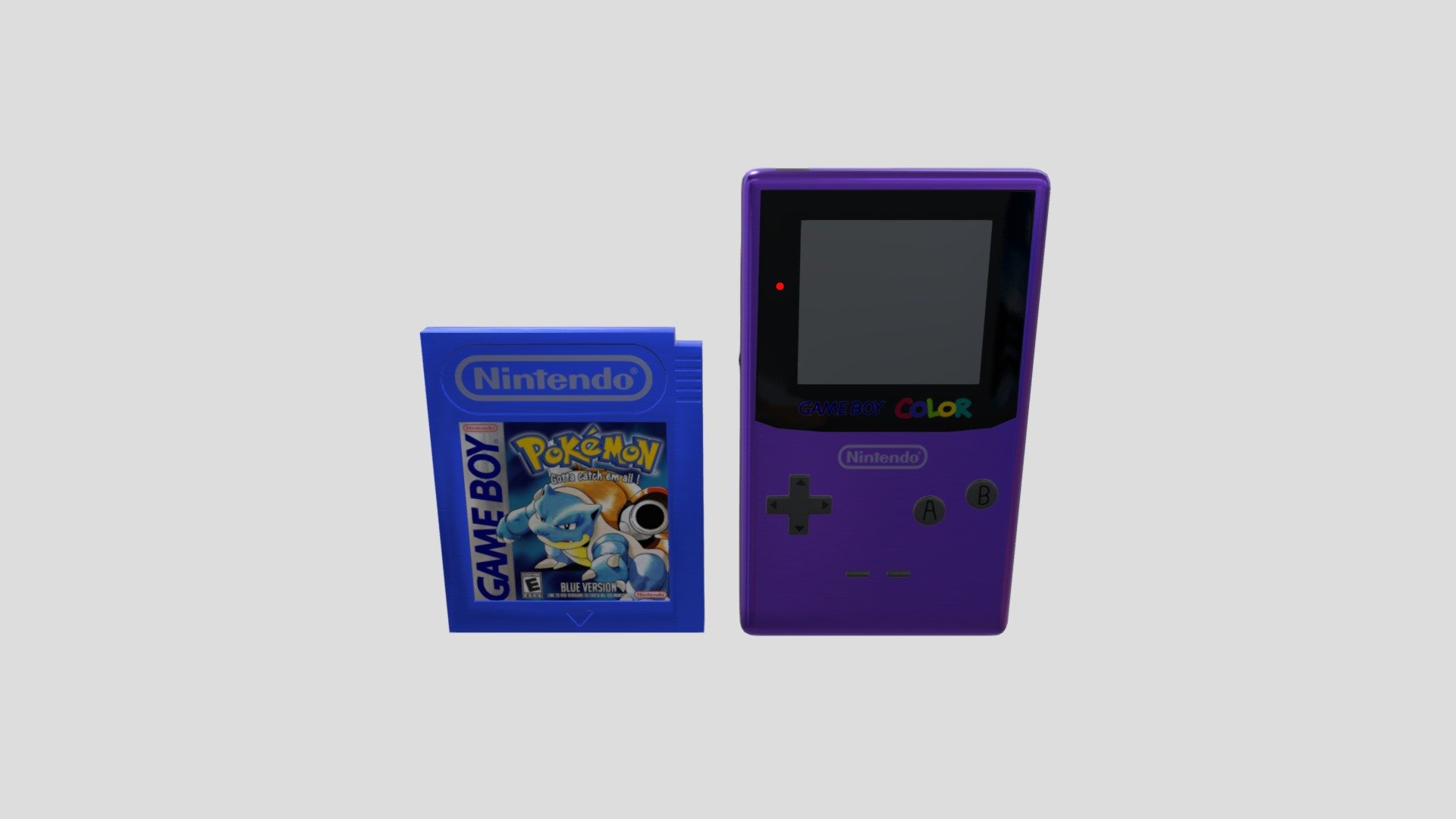 Game Boy Color + Pokemon Blue - 3D model by Chris1986 [b2324d0] - Sketchfab