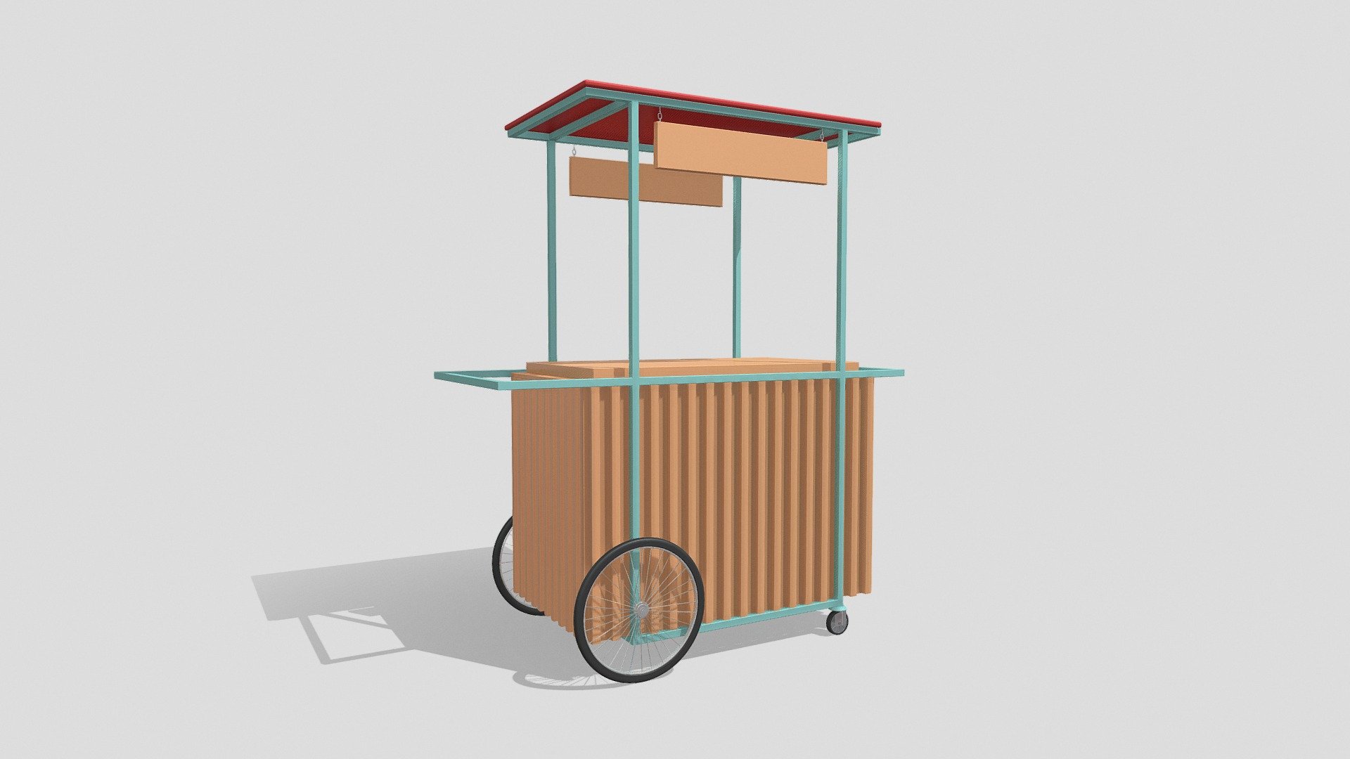 Wooden Push Cart - Buy Royalty Free 3D model by CGBee (@cg.bee ...