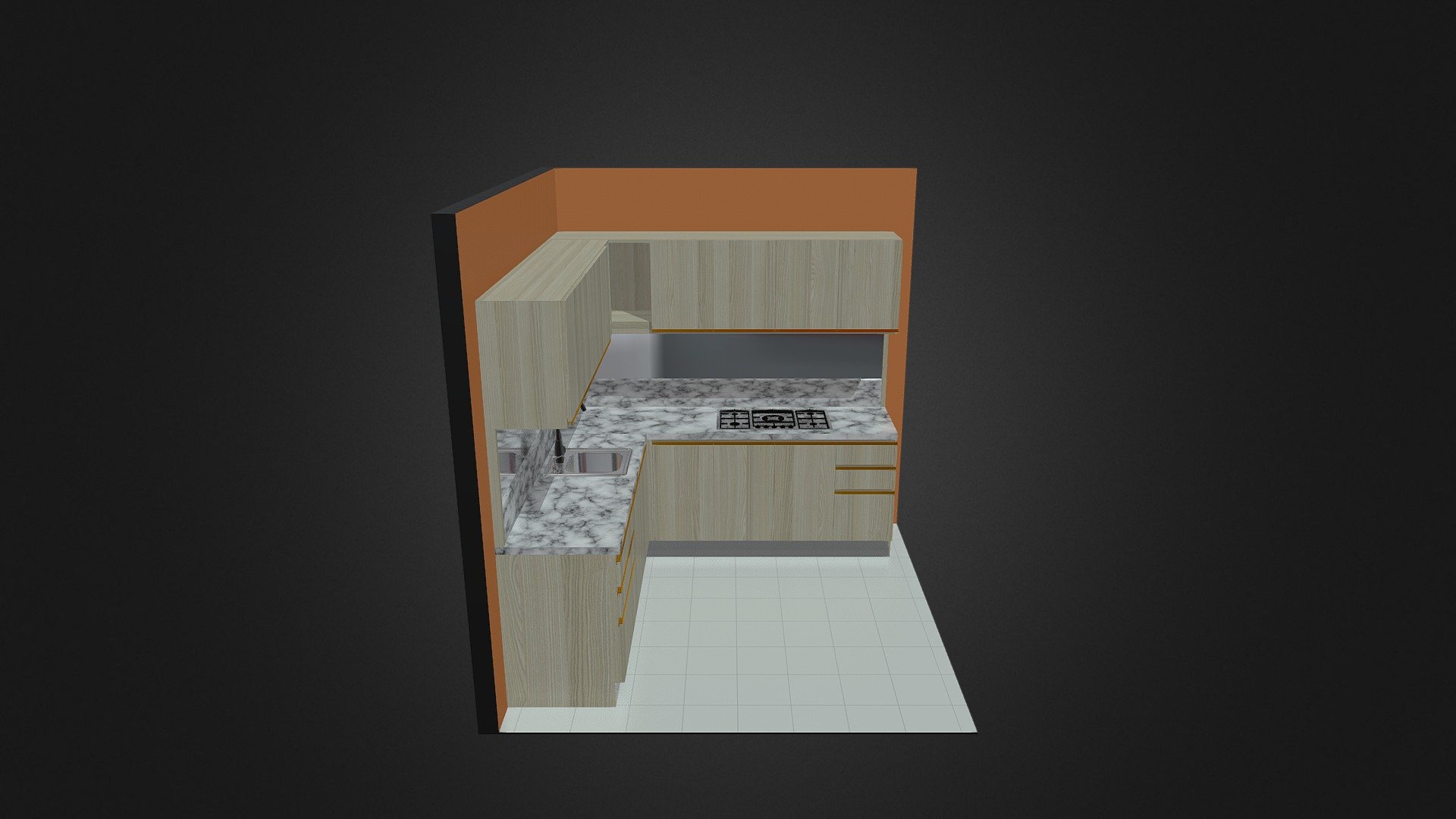 Kitchen L - Download Free 3D model by trijoko.maryadi [b2400ab] - Sketchfab