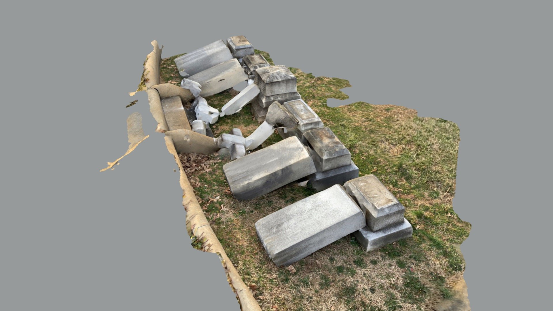 Vandalized grave markers (VCU_3D_5990) - 3D model by Virtual Curation ...