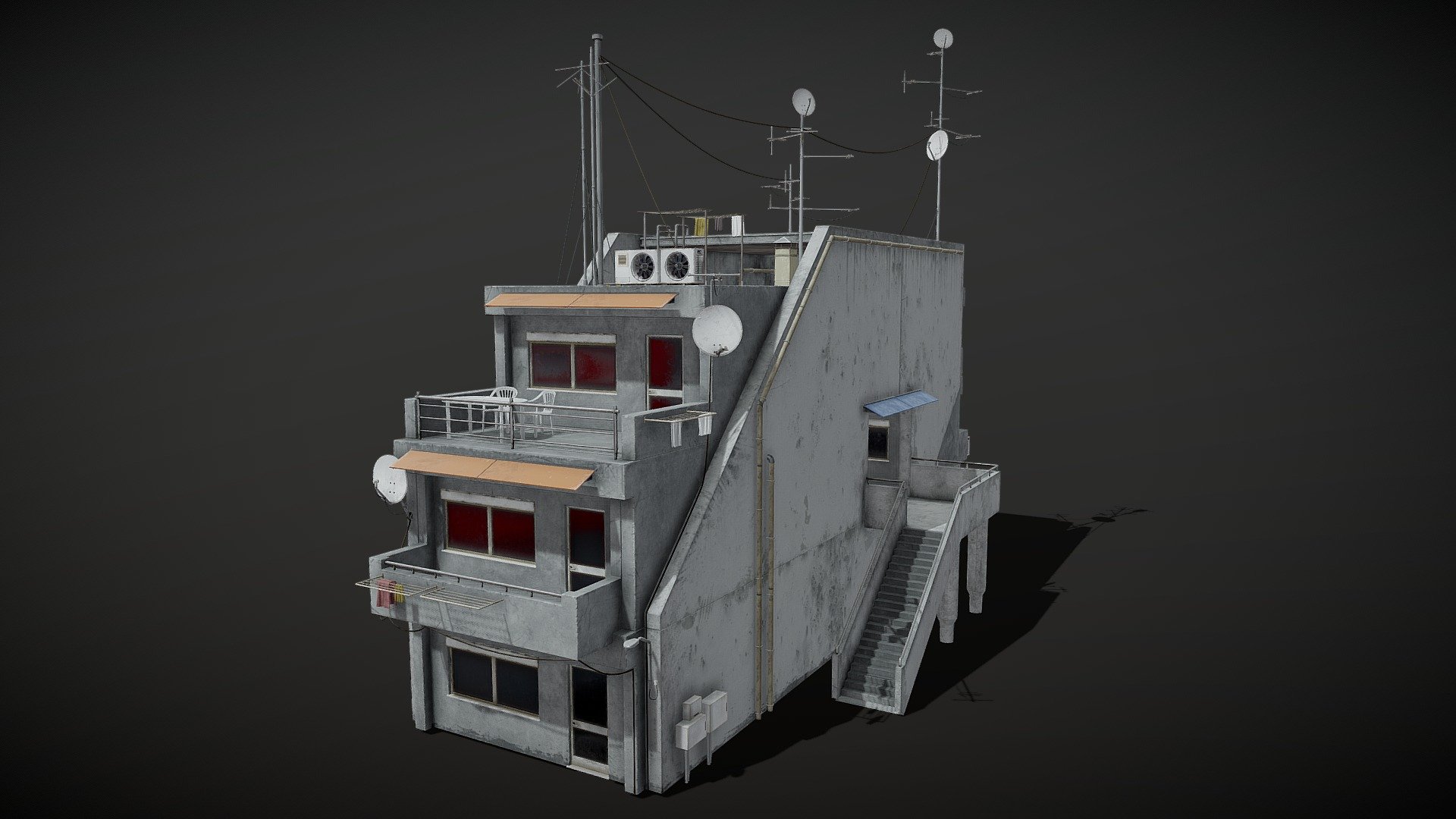 Dystopian Cyberpunk Building #7 - Buy Royalty Free 3D model by ...
