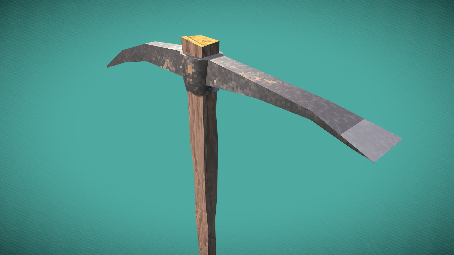 Pickaxe Low Poly Pixel Art - 3D model by nelstuff [b24647e] - Sketchfab