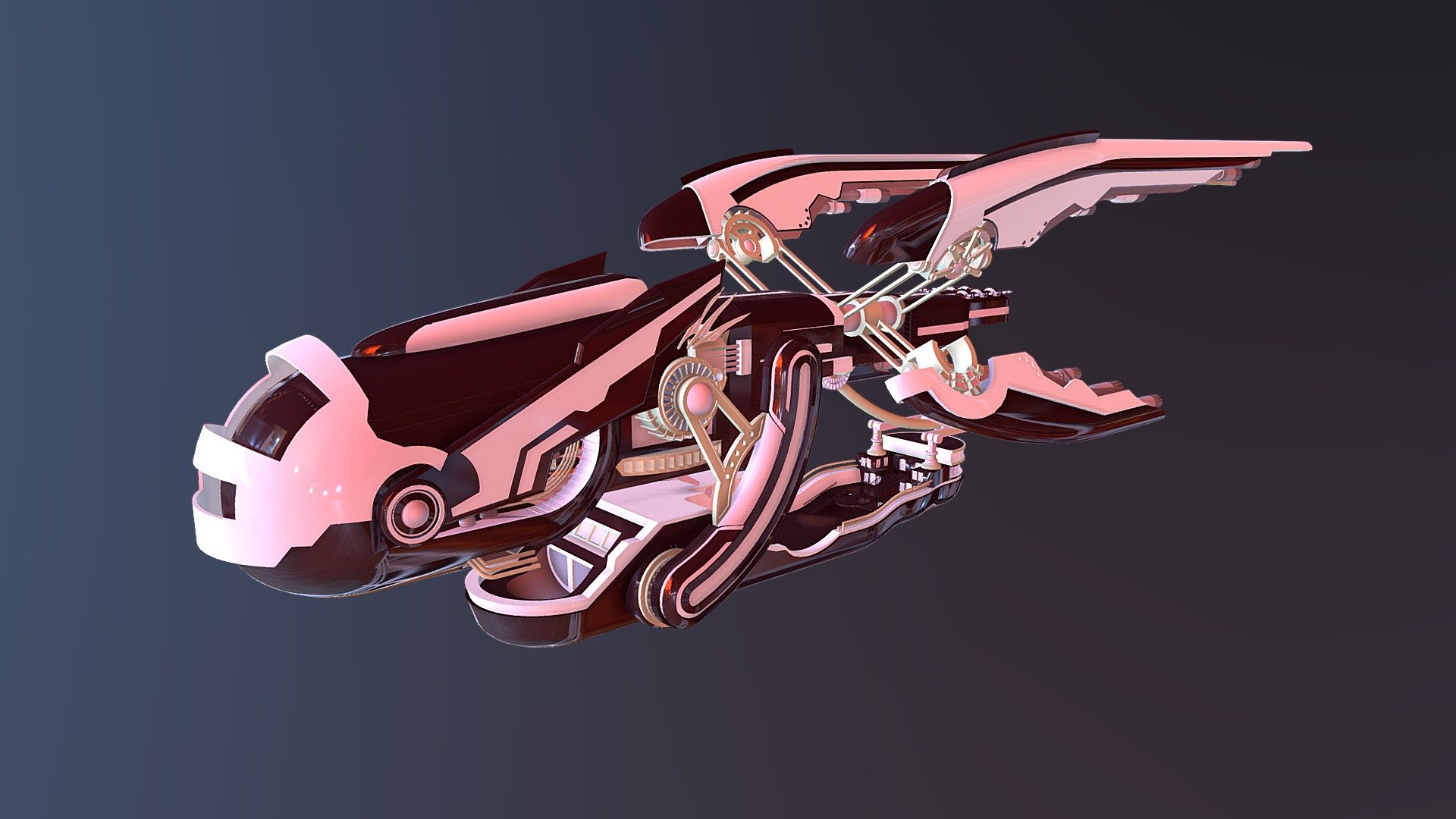 SpaceShip-Royal Airship - 3D model by Tkarem [b24fa84] - Sketchfab