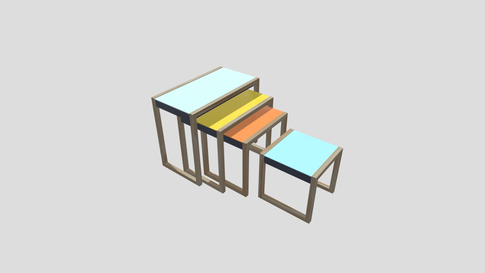 Bauhaus - Nesting tables (Josef Albers, 1926). - 3D model by paulsoms85 ...