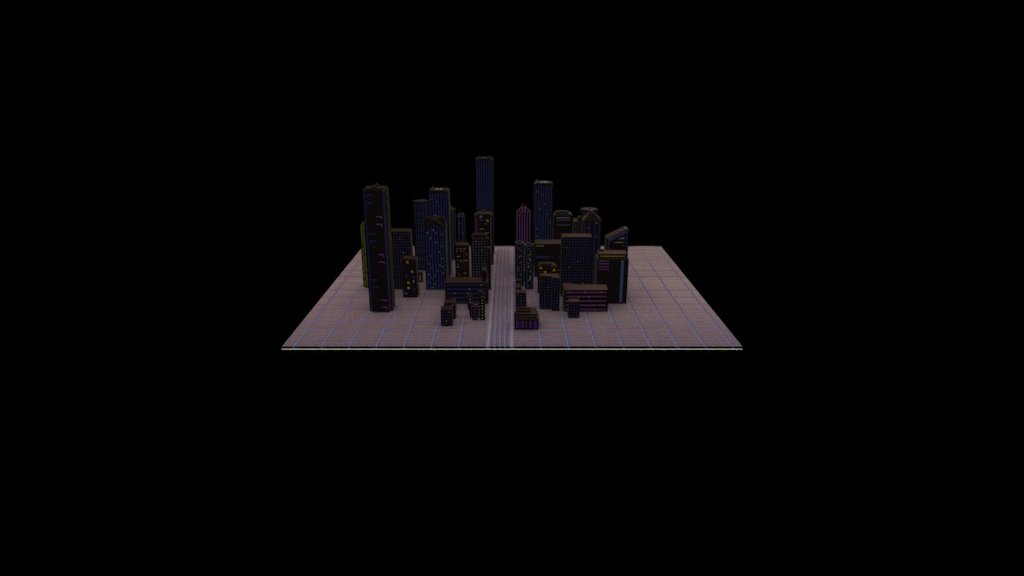 Neon City - 3D model by chris.naude.0 [b25f9e7] - Sketchfab