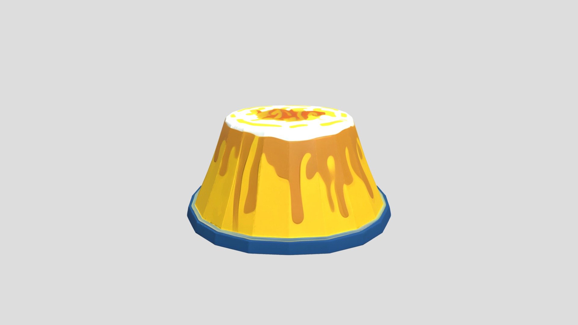 cartoon pudding dessert with caramel topping - Download Free 3D model ...