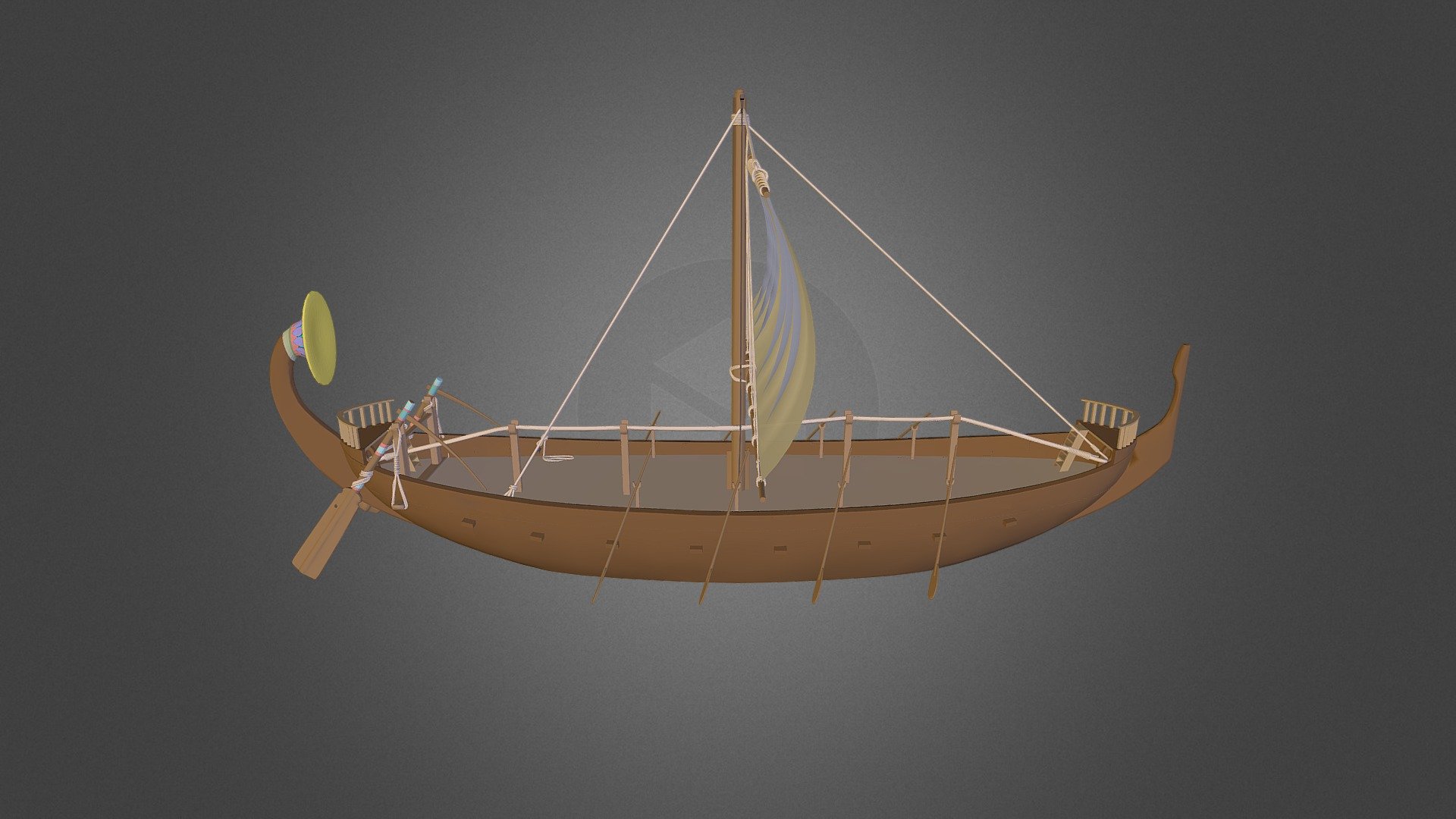 egyptian ship - 3D model by ClaudioCosentino [b269878] - Sketchfab