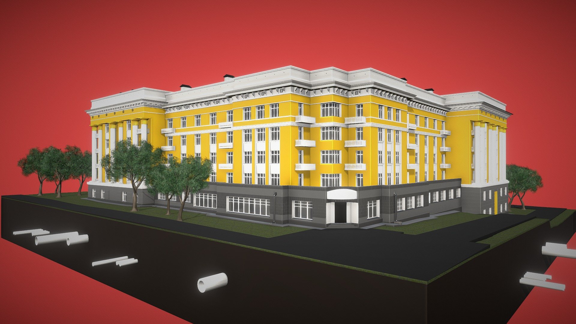 Soviet Union architecture - 3D model by Nikita Subbotin (@nikita ...