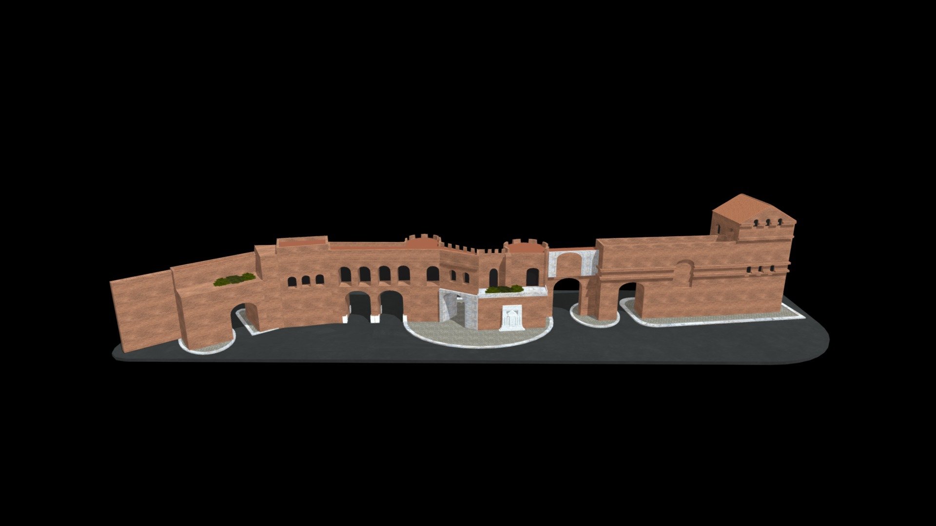 Pinciana Gate (Rome-Italy) - 3D model by 3D View (@dimoduk) [b2774d4 ...