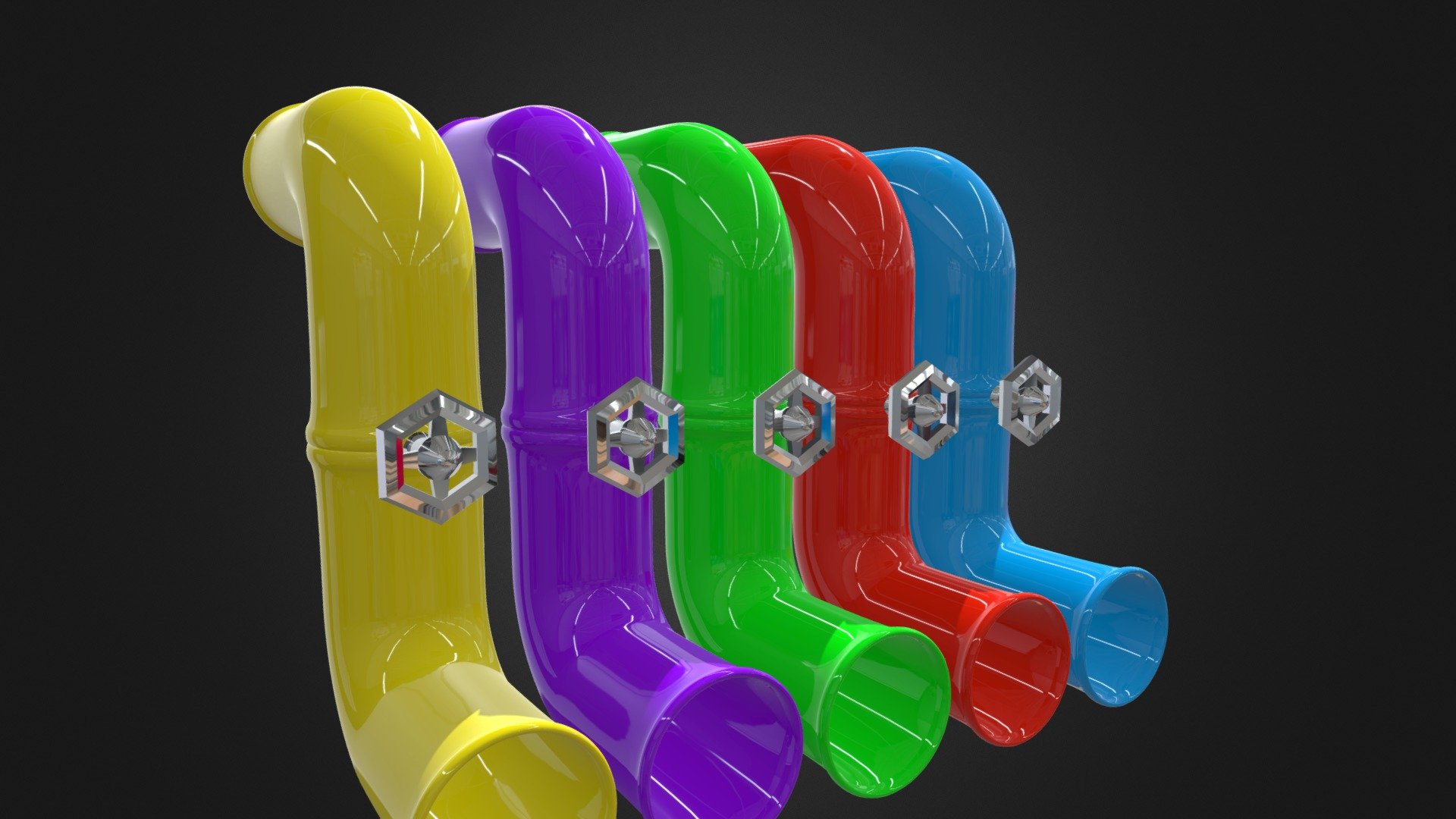 Professional PVC Elbow Pipe Colorful - 3D model by saqlainbaig [b2786da ...