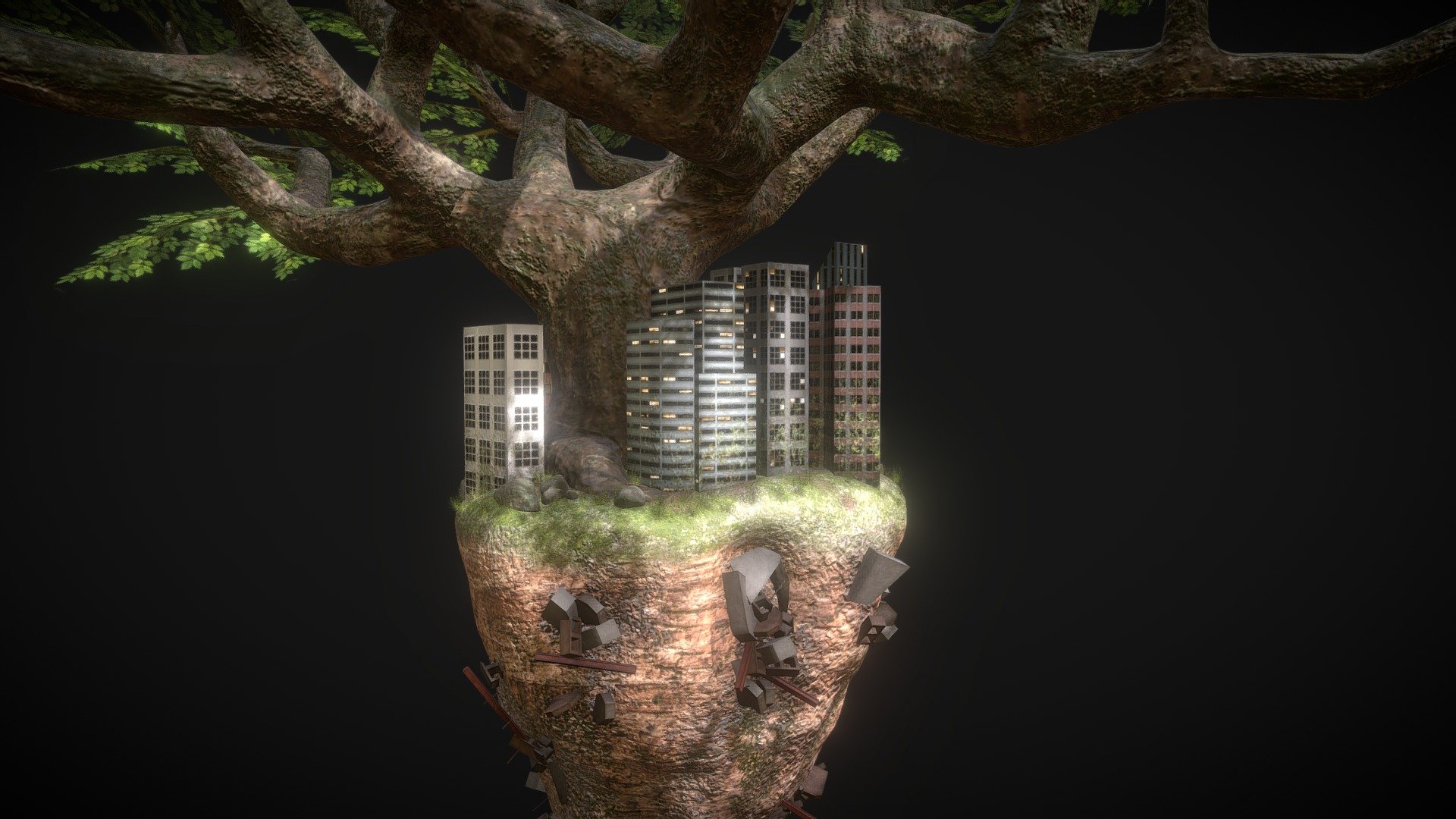 The City under the Tree - 3D model by ST41D (@staidsprite) [b279ac6 ...