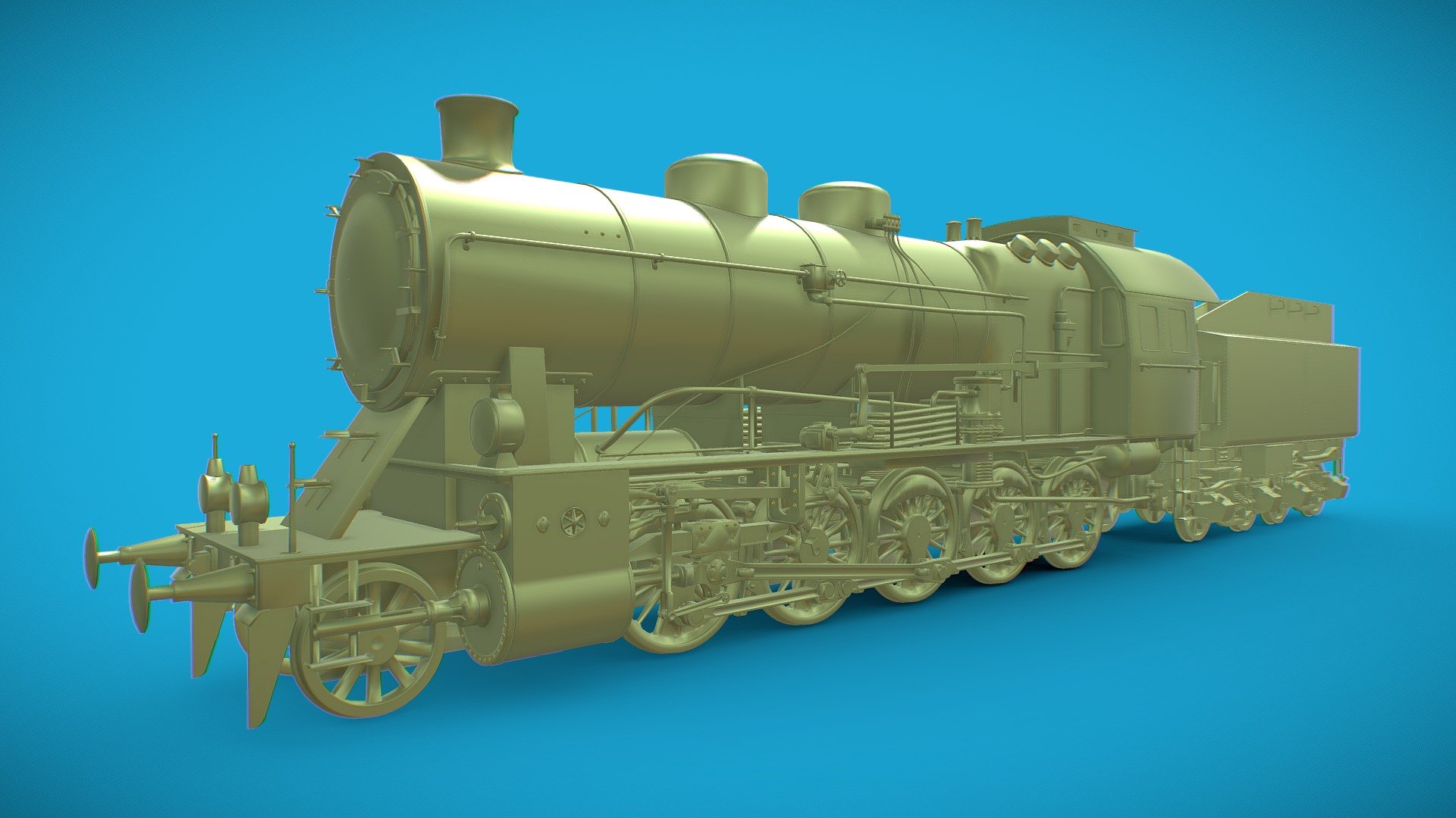 Steam Locomotive Low Poly Base Mesh - Buy Royalty Free 3D model by TankStorm [b27ecbe ...