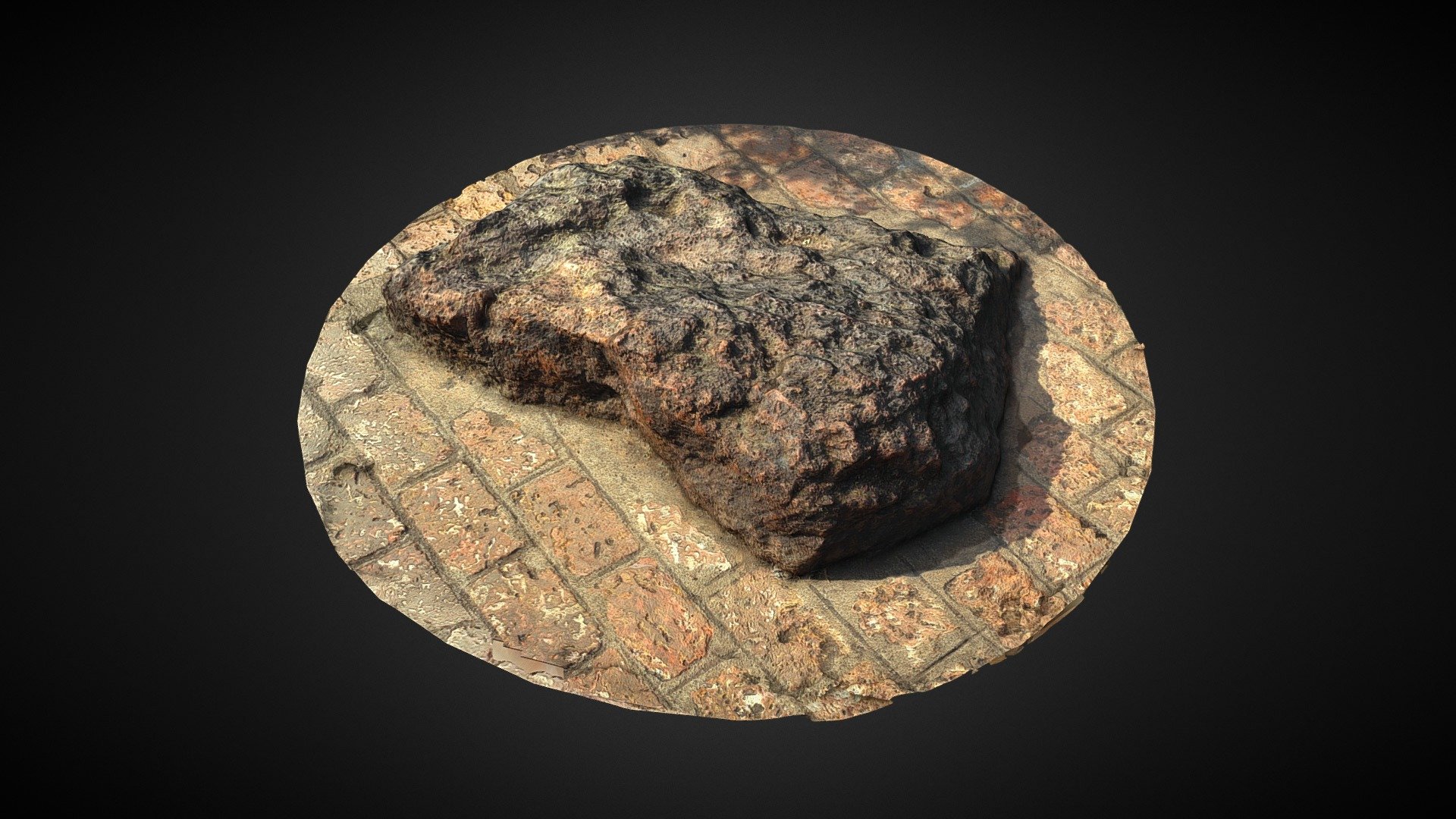 Rock embedded in Brick Ground Photoscan - Download Free 3D model by ...