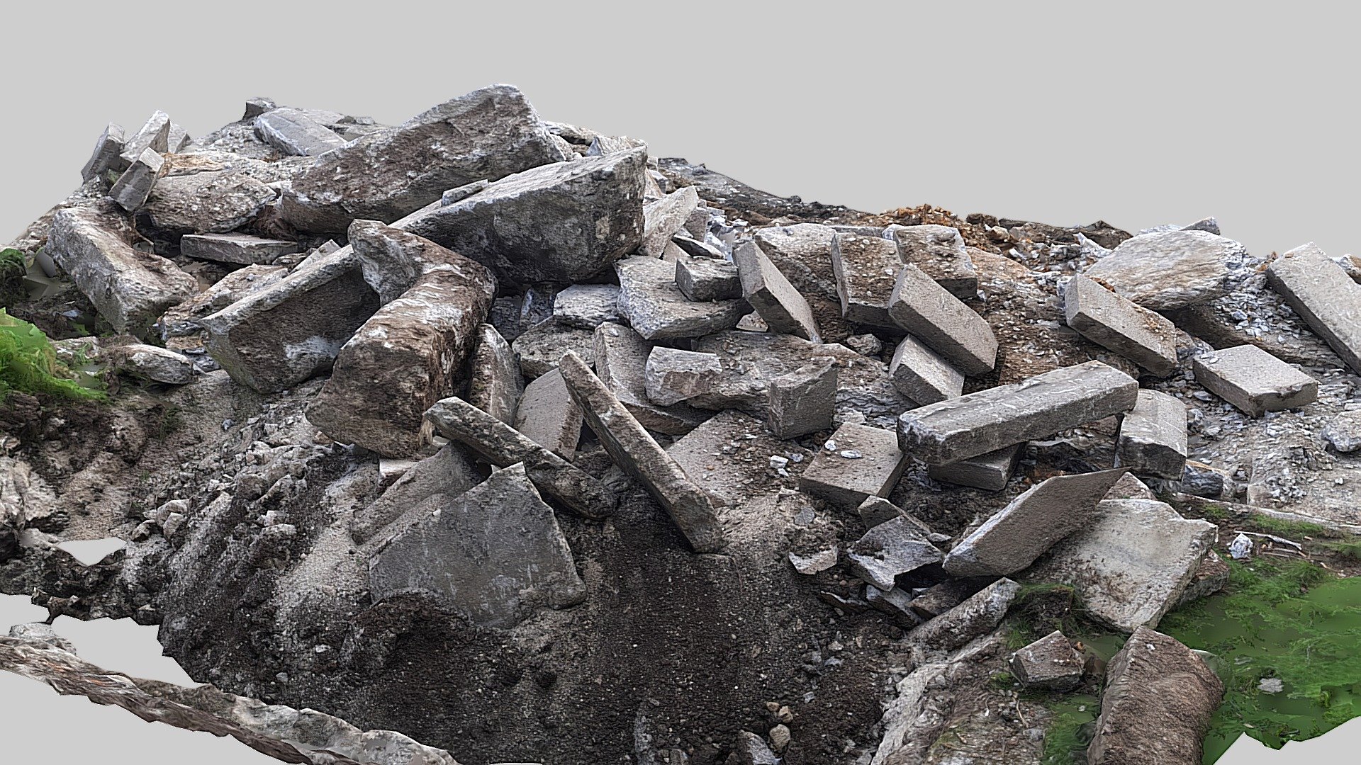 Crushed asphalt and concrete rubble - Buy Royalty Free 3D model by ...