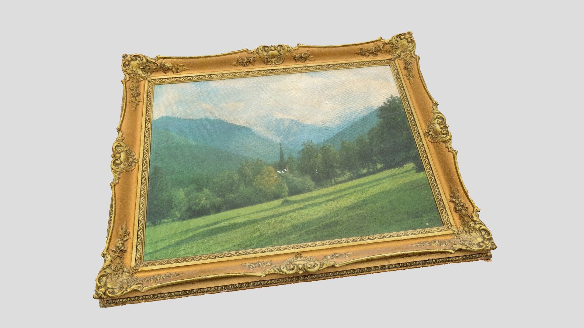 Ornate Gold-Framed Painting - RAW Scan - Buy Royalty Free 3D model by ...