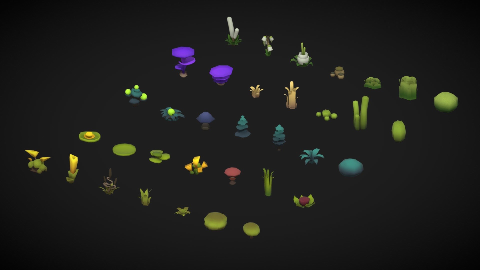 Stylized vegetation Asset Pack - Buy Royalty Free 3D model by Tramicful ...